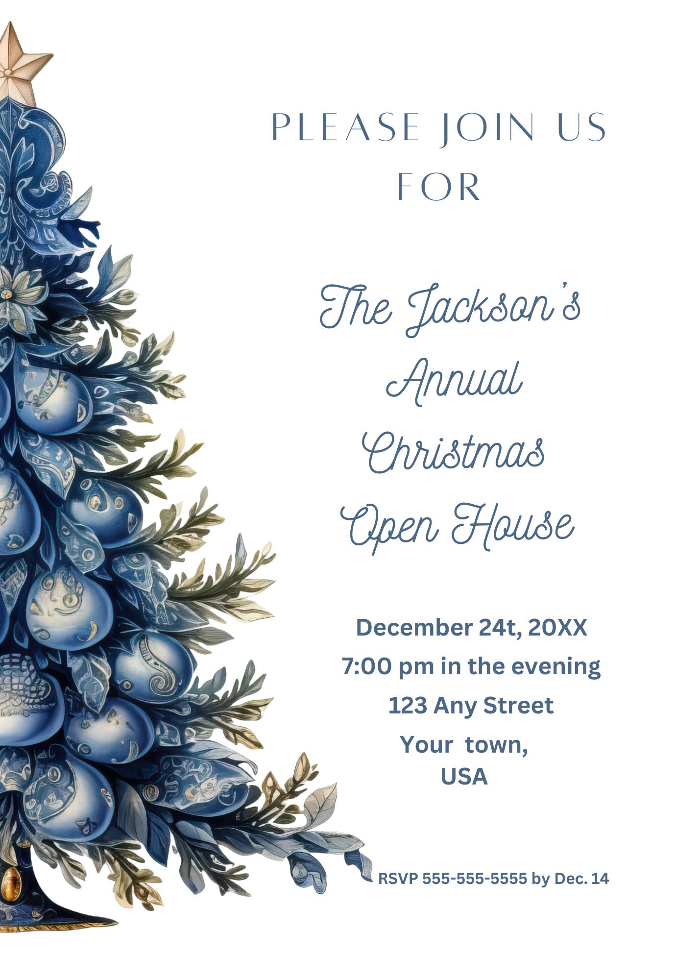 Christmas Work Party Invitation, Christmas Open House Invitation ...