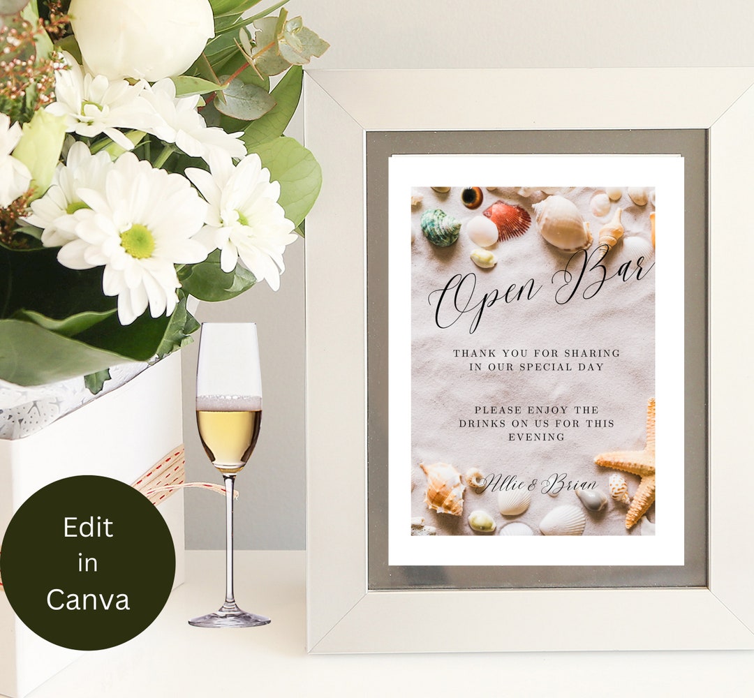 Beach Wedding Buffet Sign, Food Label, Wedding Reception Sign, Buffet ...