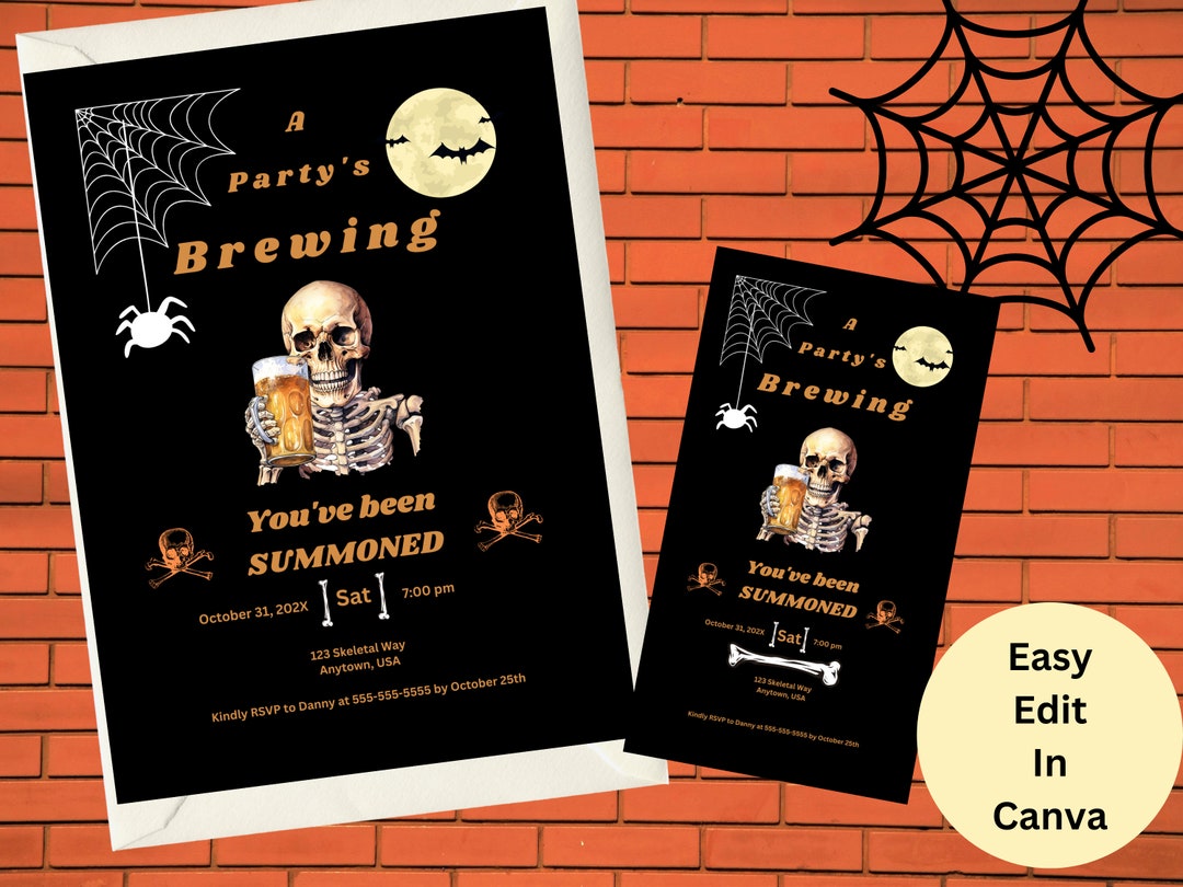 Halloween Party, Adult Halloween Printable, Halloween Invitation ...