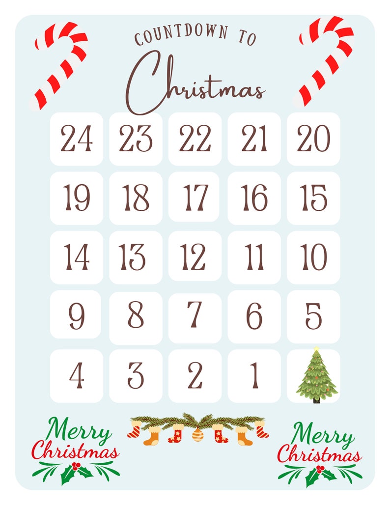 Countdown to Christmas, Christmas Kid's Activity, Christmas Countdown ...
