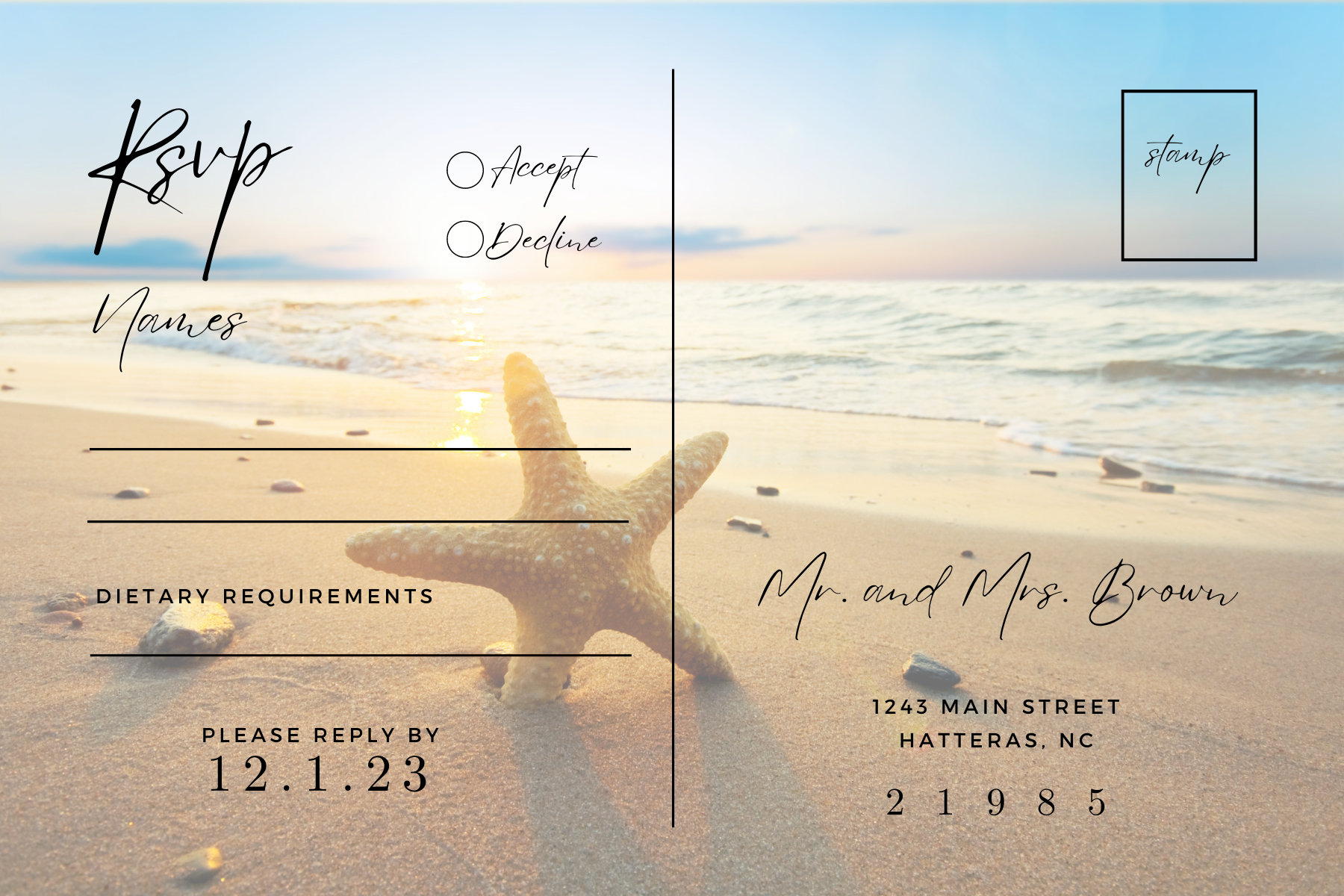 Beach Wedding Bundle, Ocean Wedding, Destination Wedding Invitation ...