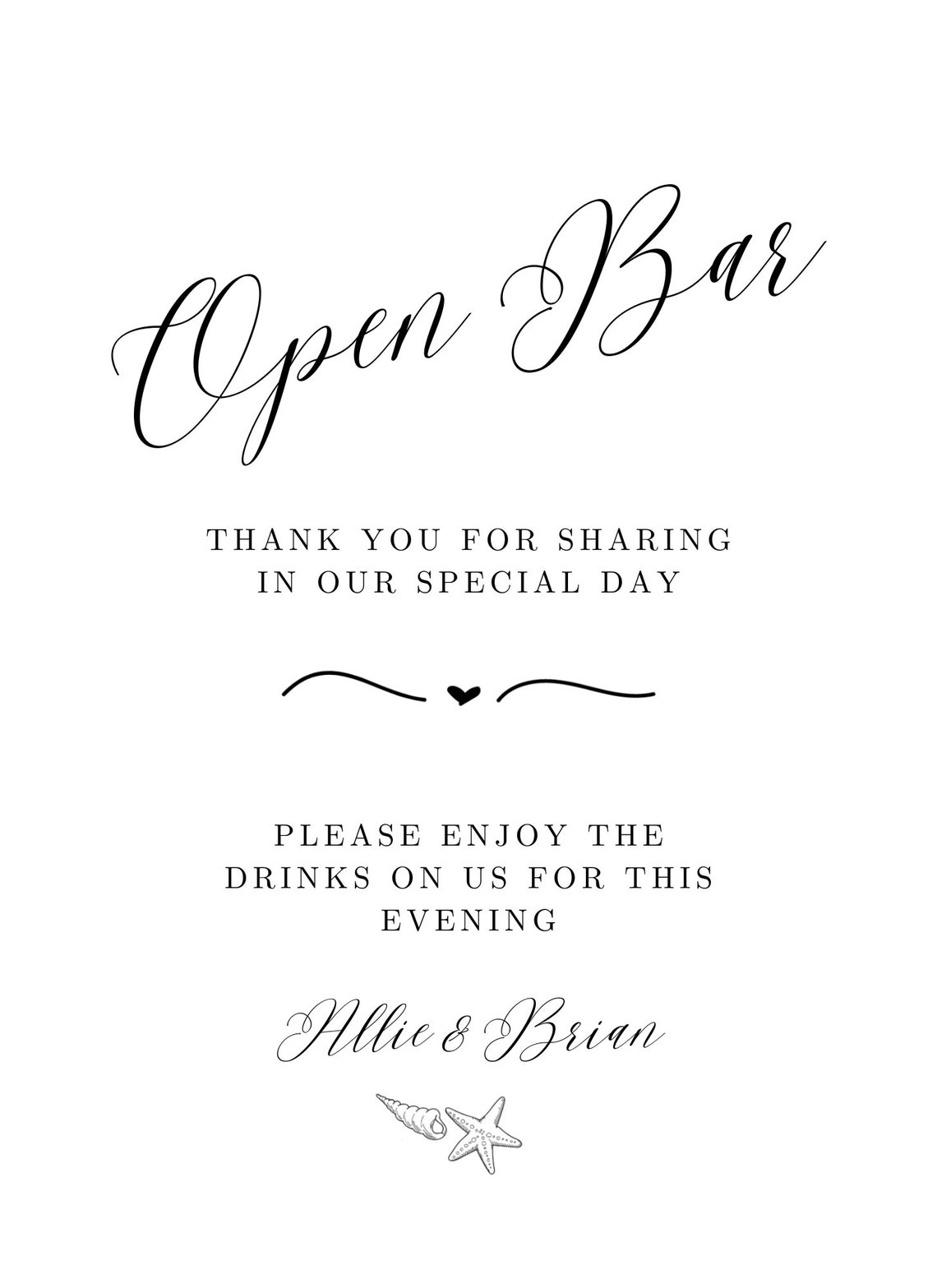 Beach Wedding Buffet Sign, Food Label, Wedding Reception Sign, Buffet ...