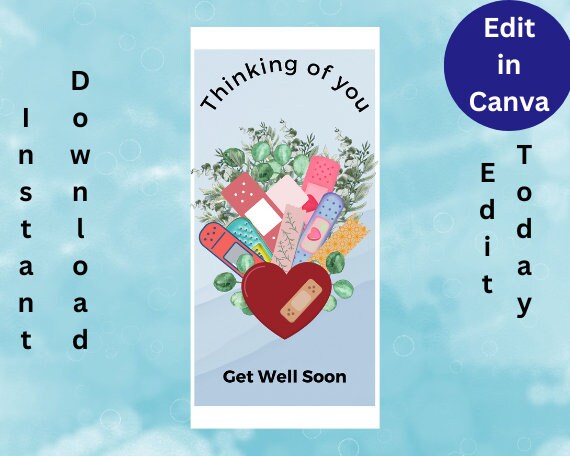 Get Well Soon Digital Card, Get Well Card, Thinking of You Digital ...