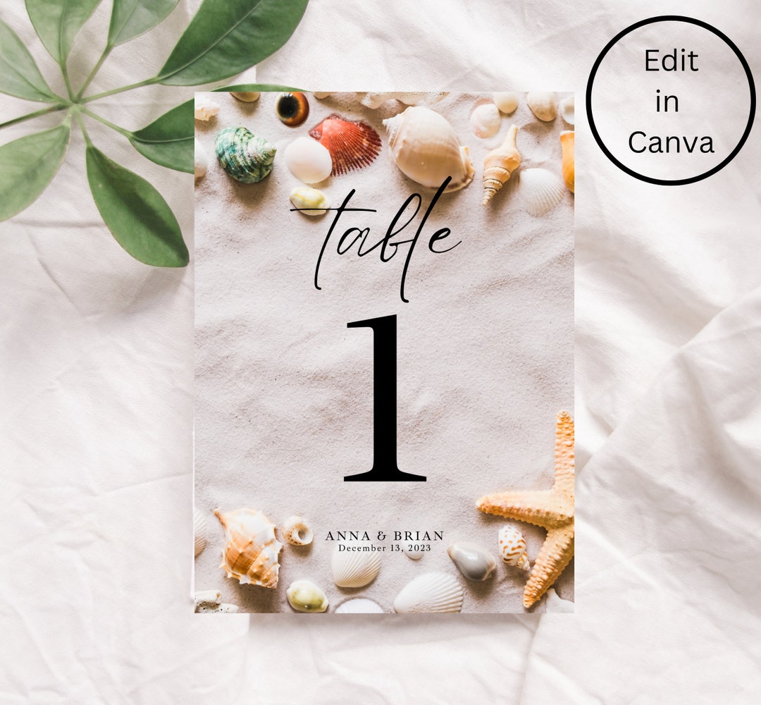 Beach Wedding Table Numbers, Coastal Wedding Table Numbers, Reception ...