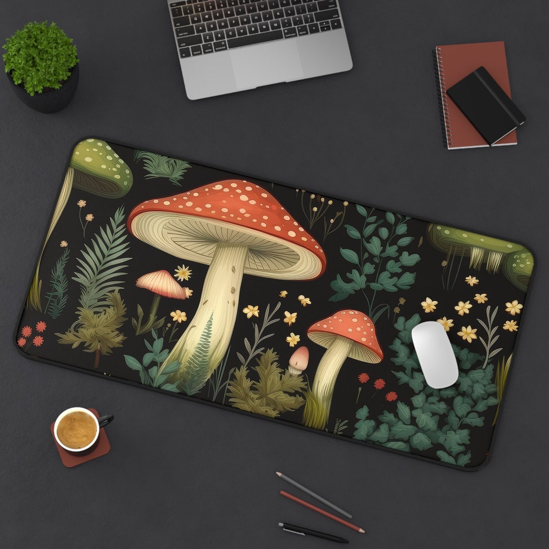 Botanical Desk Mat - Sage Green Office Decor, Cottagecore Keyboard Mat ...