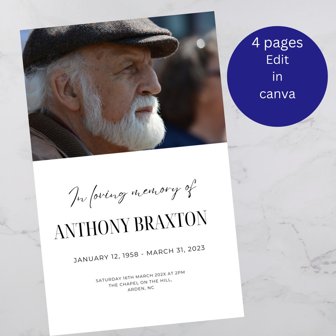 Celebration of Life Printable, Church Program Printable, Editable ...