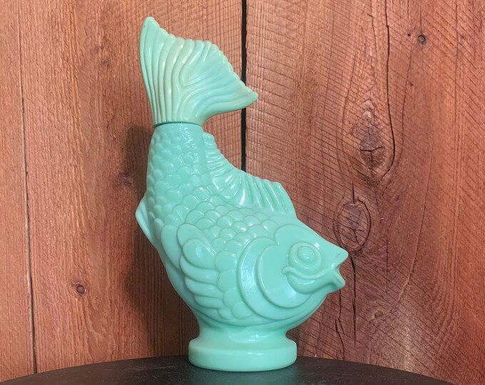 Vintage Avon Milk Glass Green Cologne Bottle | Koi Fish Perfume Bottle ...