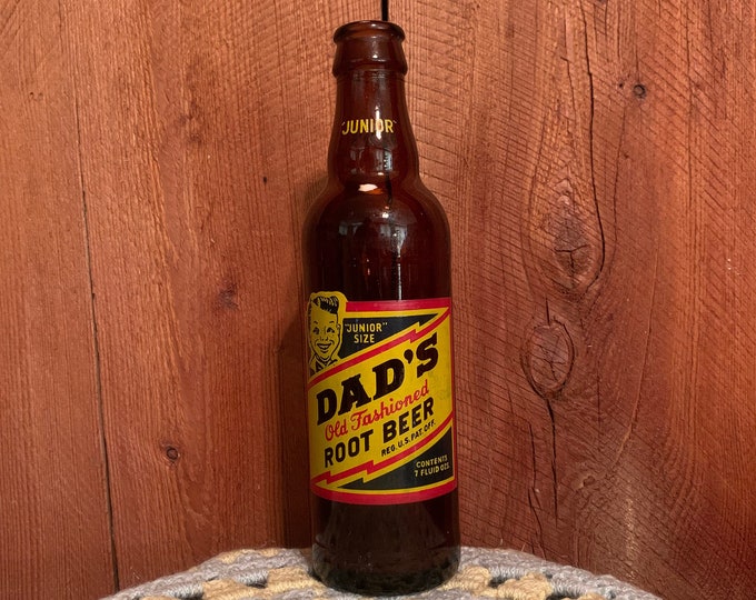 Vintage Dads Old Fashioned Root Beer Bottle Junior Size | Mid Century 7 ...