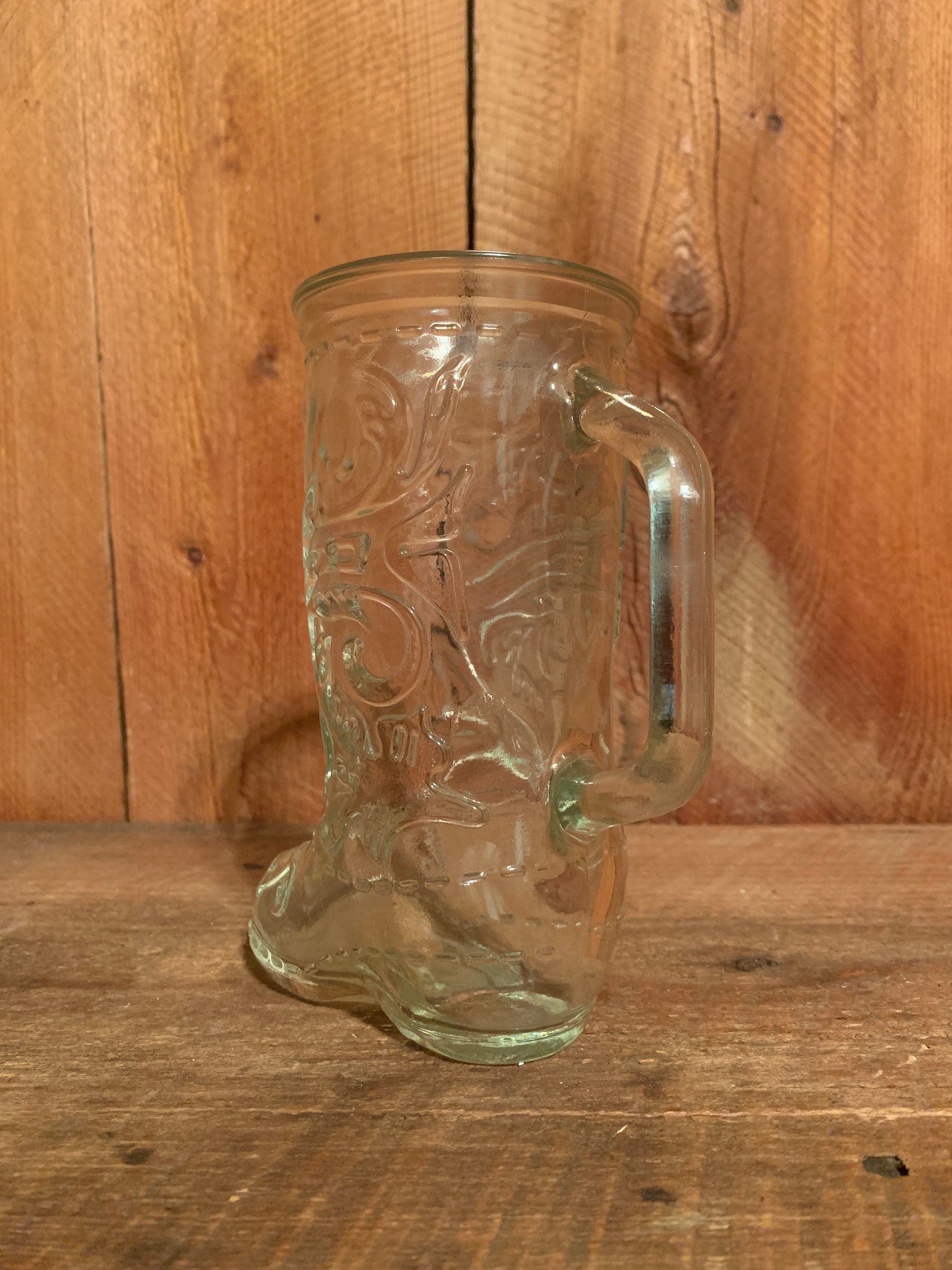 Vintage Libbey Canada Clear Glass Cowboy Boot Beer Mug | 1970s Era ...