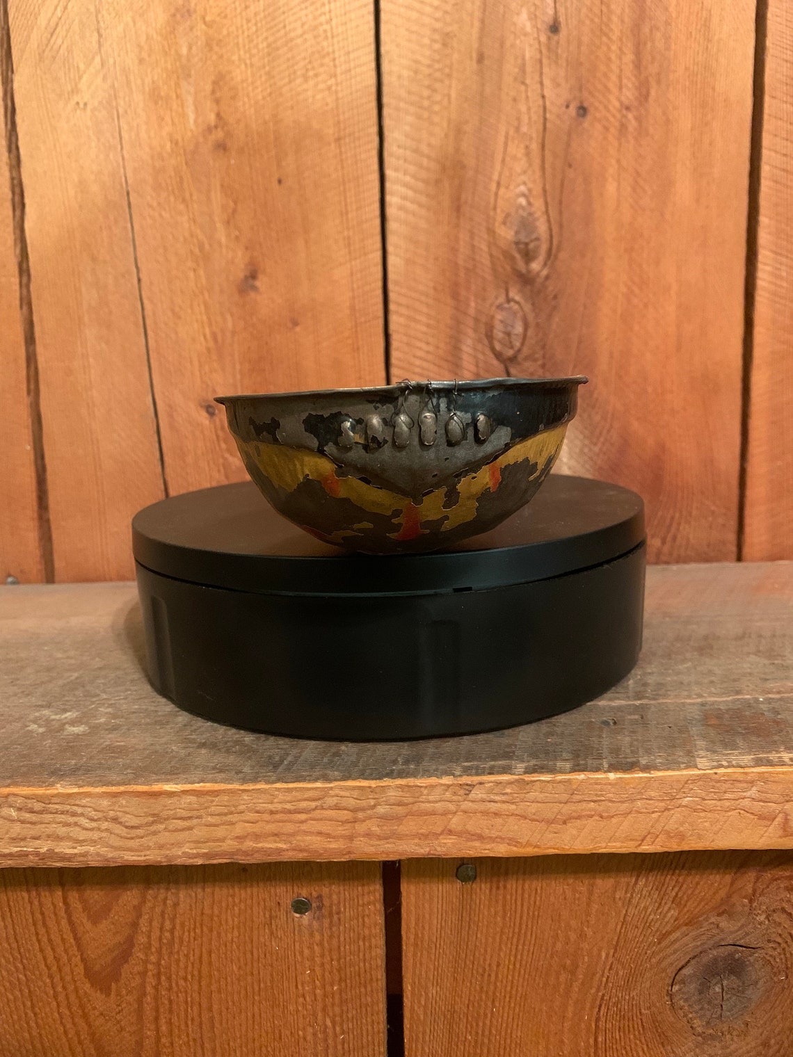 Vintage Painted Kids Tin Mandolin Rustic Metal Kids Toy Four String ...