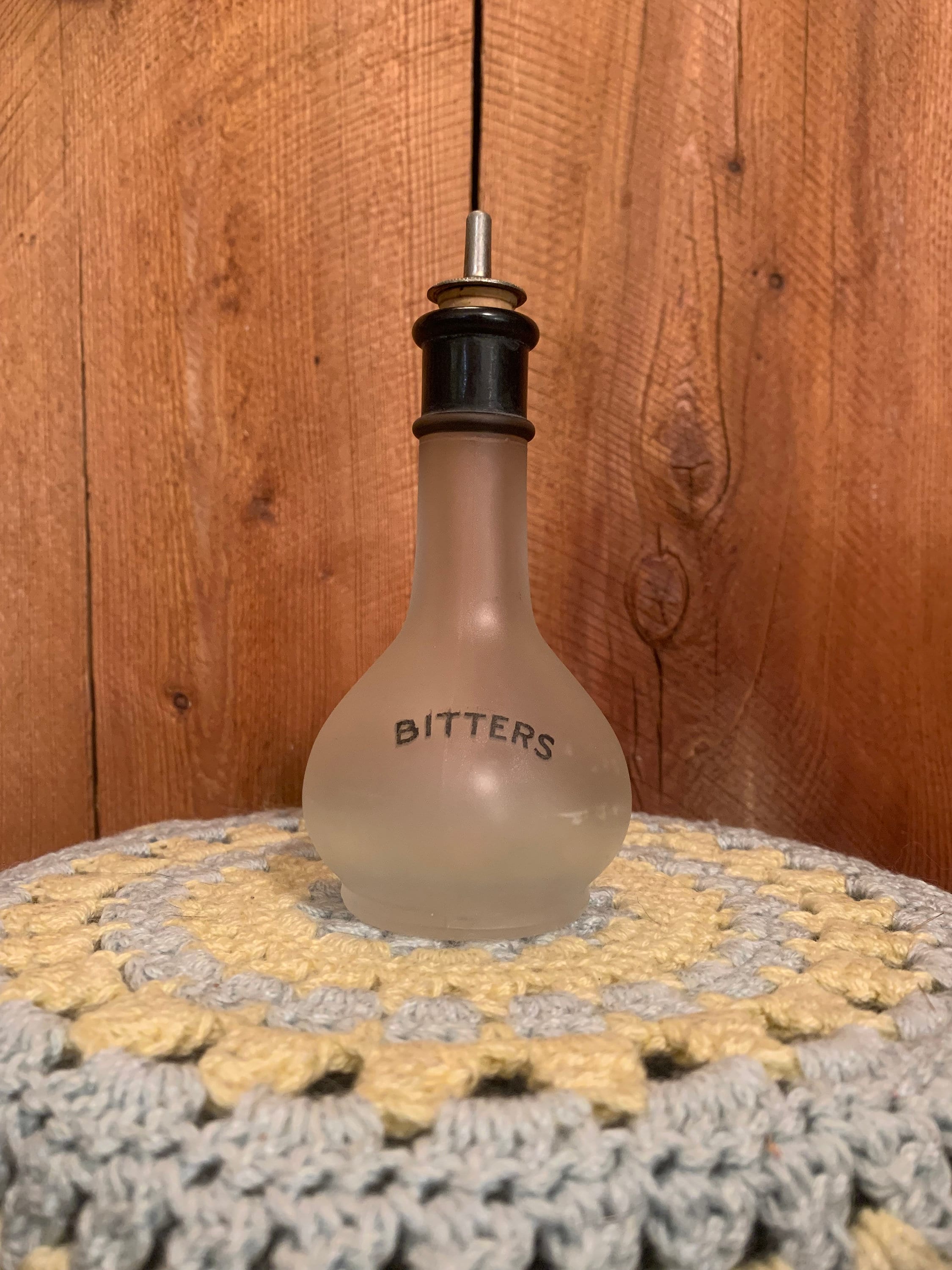 Vintage Frosted Bitters Bottle | 1940s Bottle With Original Dasher ...