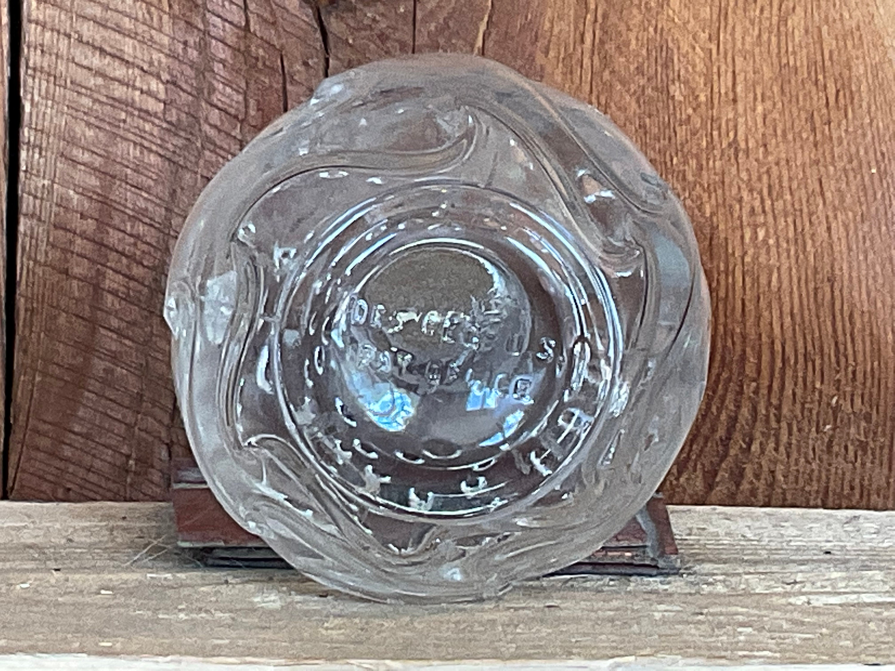 Vintage Art Deco Clear Glass Perfume Bottle Wave Design With Fish ...