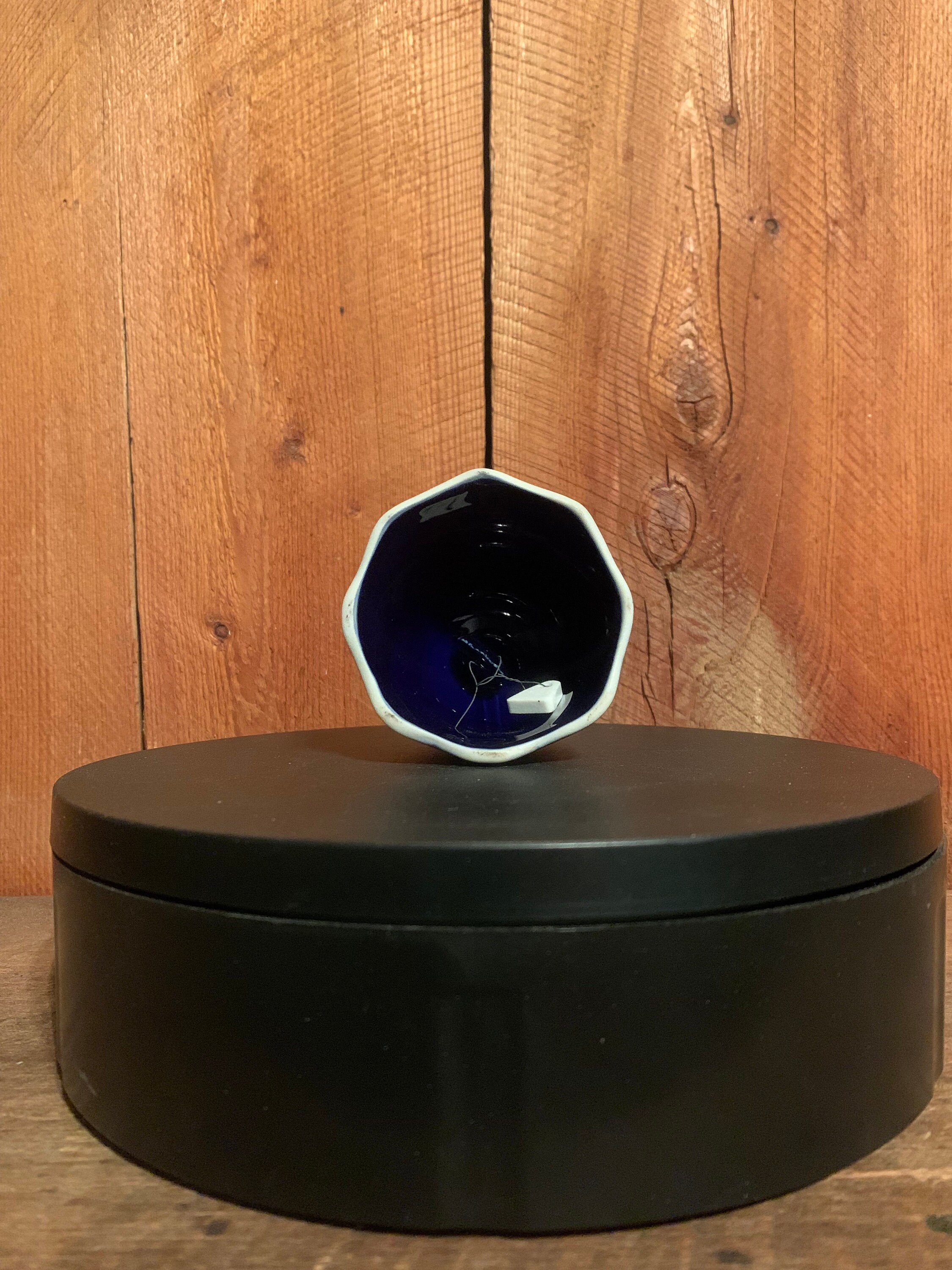 Vintage Porcelain Cobalt Blue Bell With 2 Pheasants and Gold Trim ...