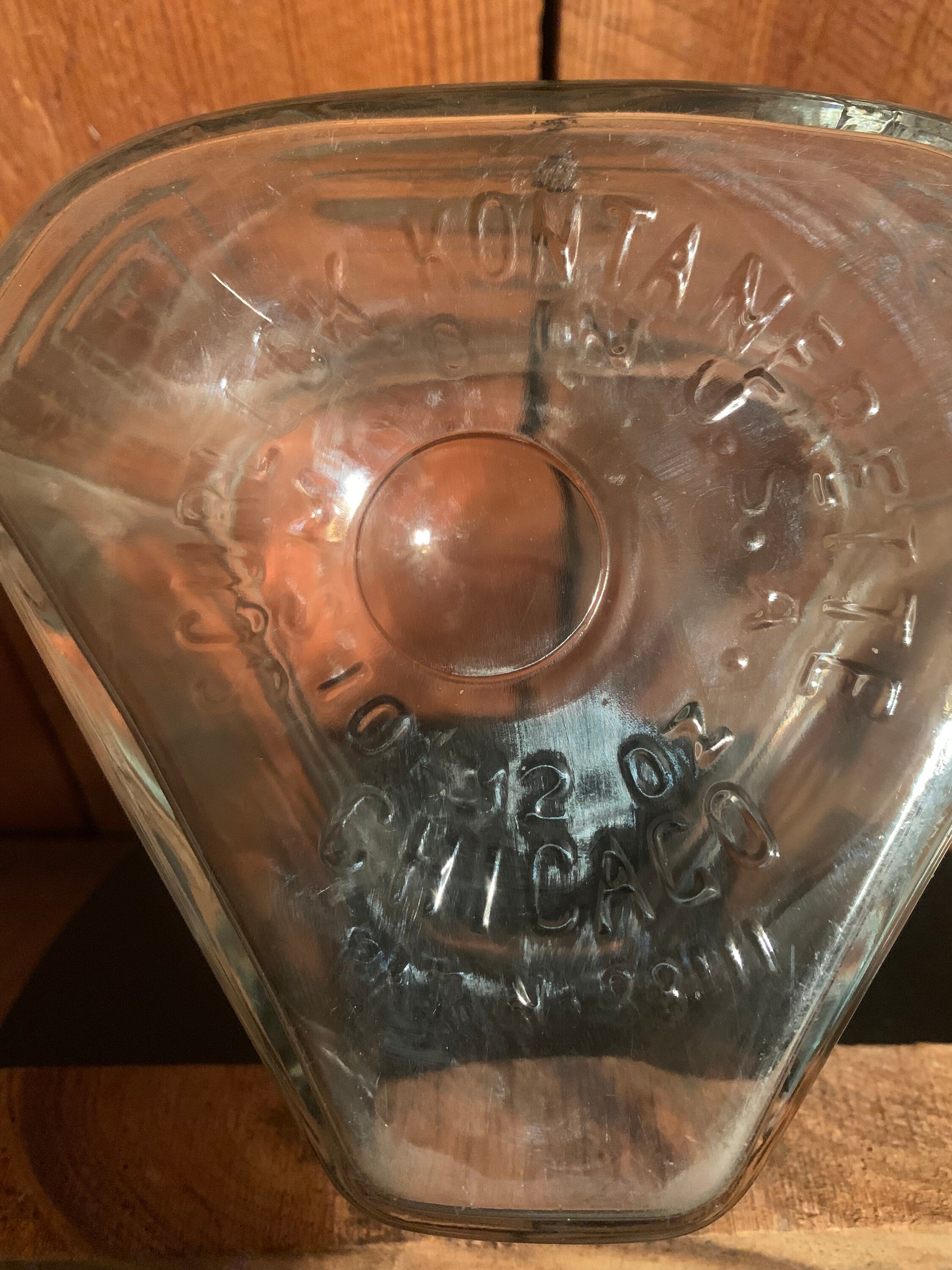 Vintage Clear Glass Triangular Scurlock Kontanerette Refrigerator ...