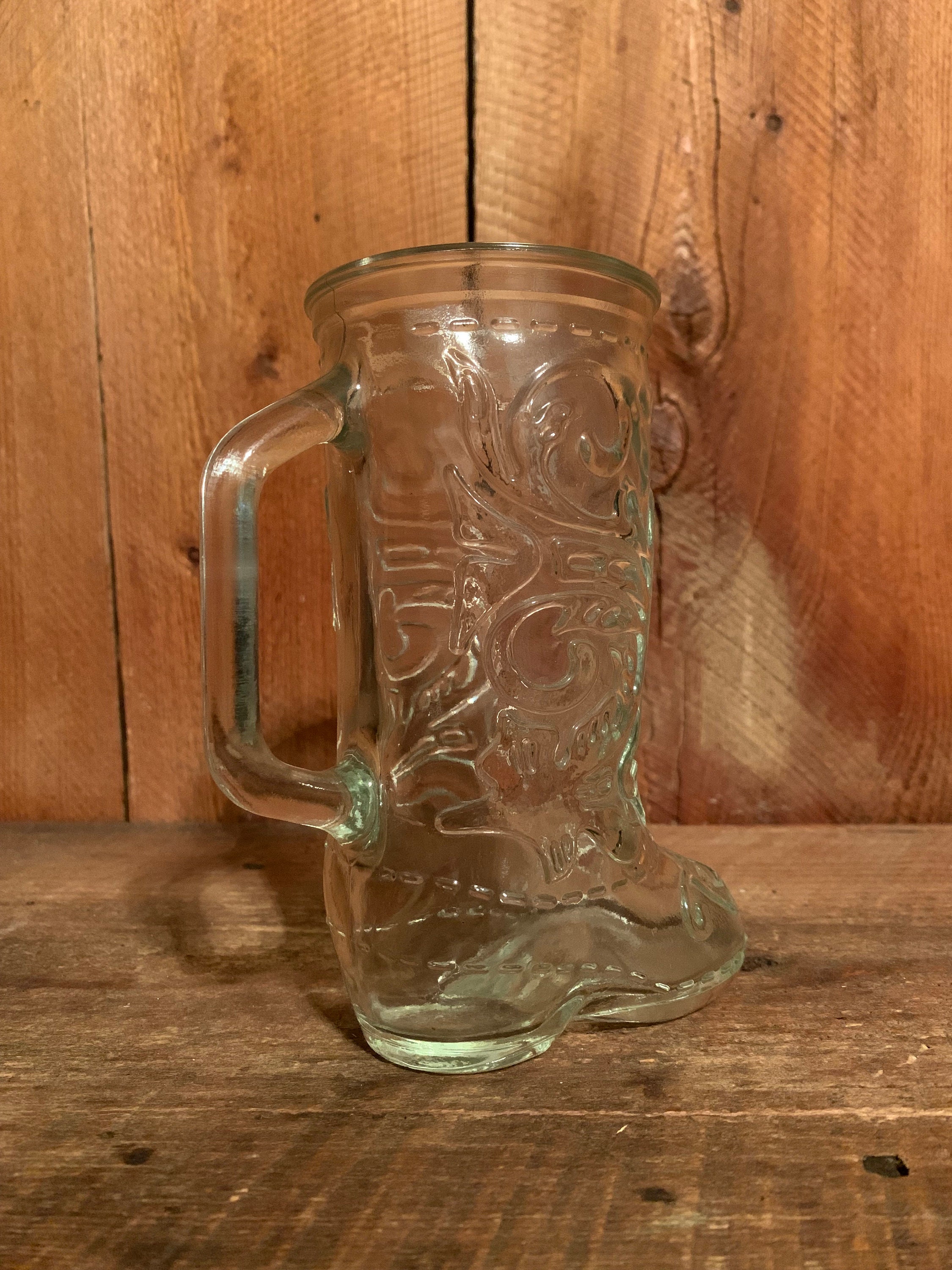 Vintage Libbey Canada Clear Glass Cowboy Boot Beer Mug | 1970s Era ...