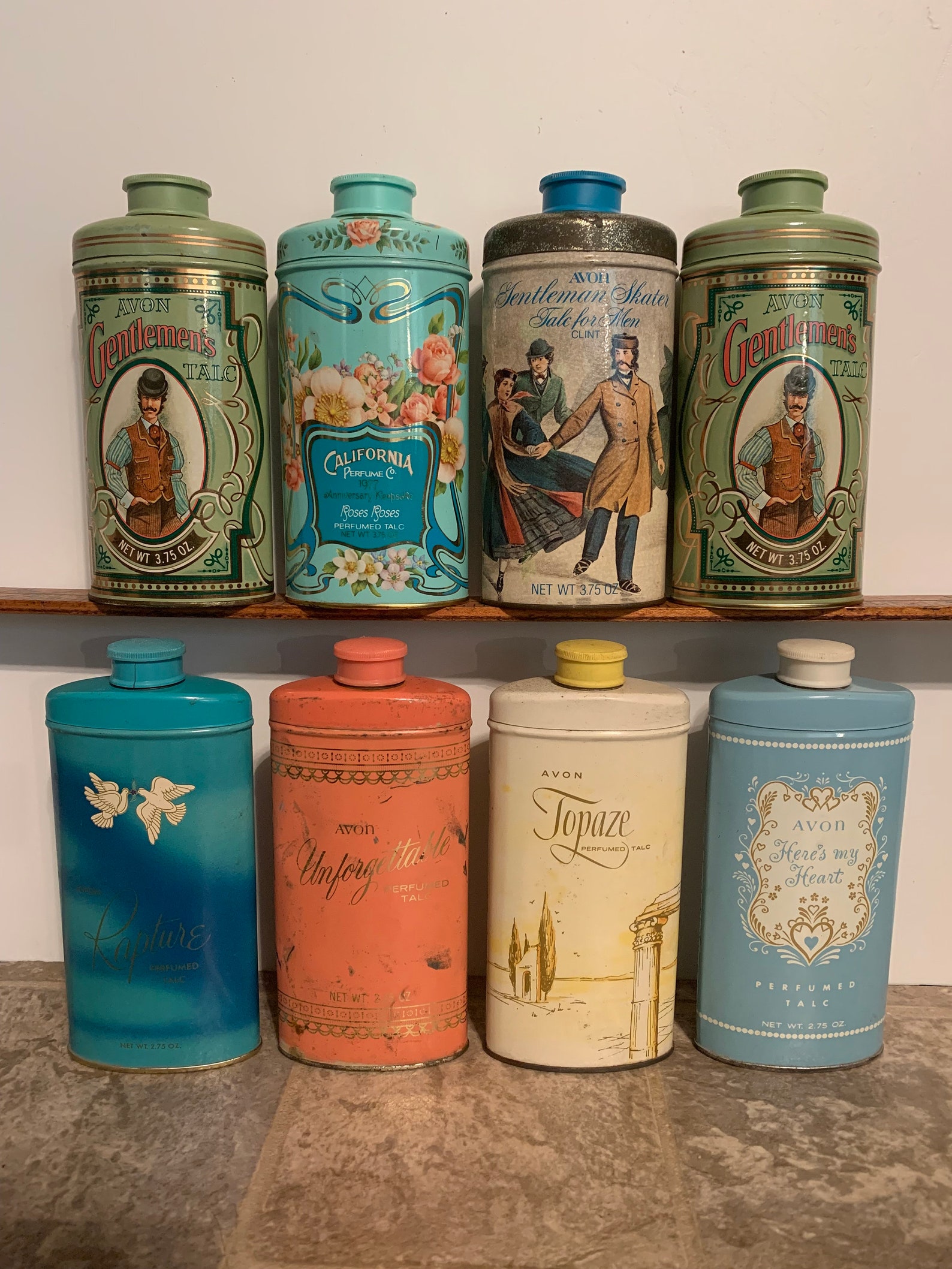 Vintage Avon Talc Tins 1970s Avon Talcum Powder Tins Some With and Some ...