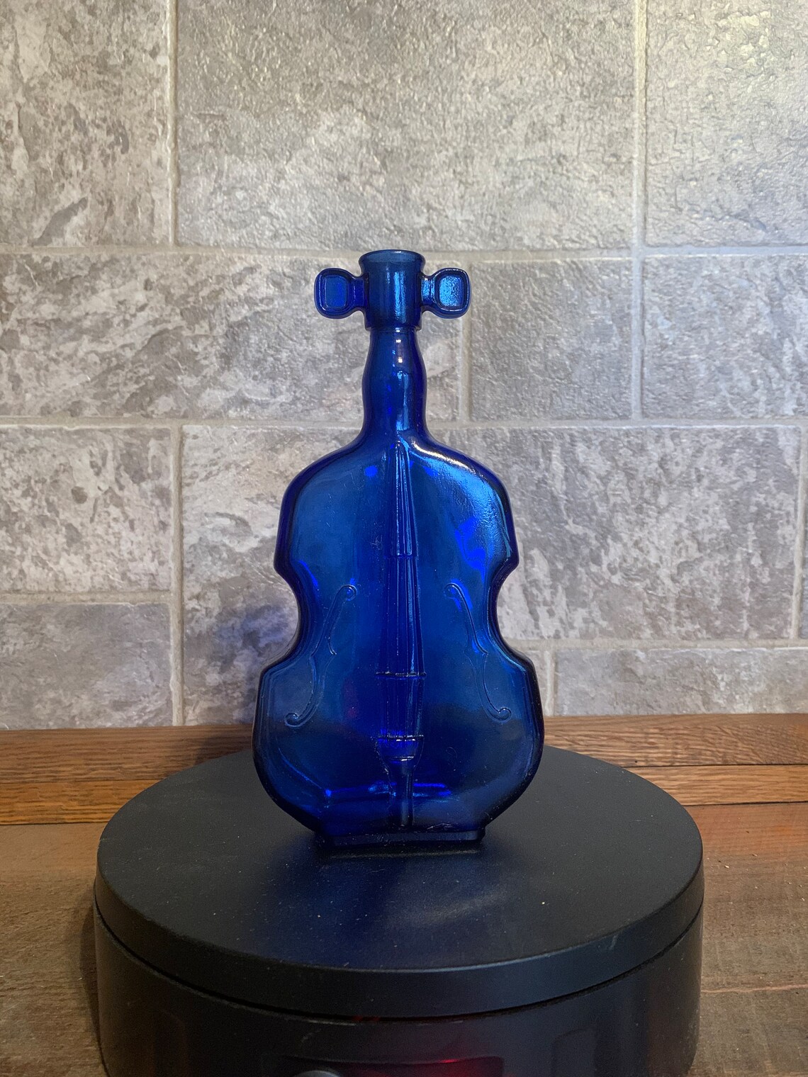 Pair of Vintage Cobalt Violin Glass Bottles | Collectible Cobalt Glass ...