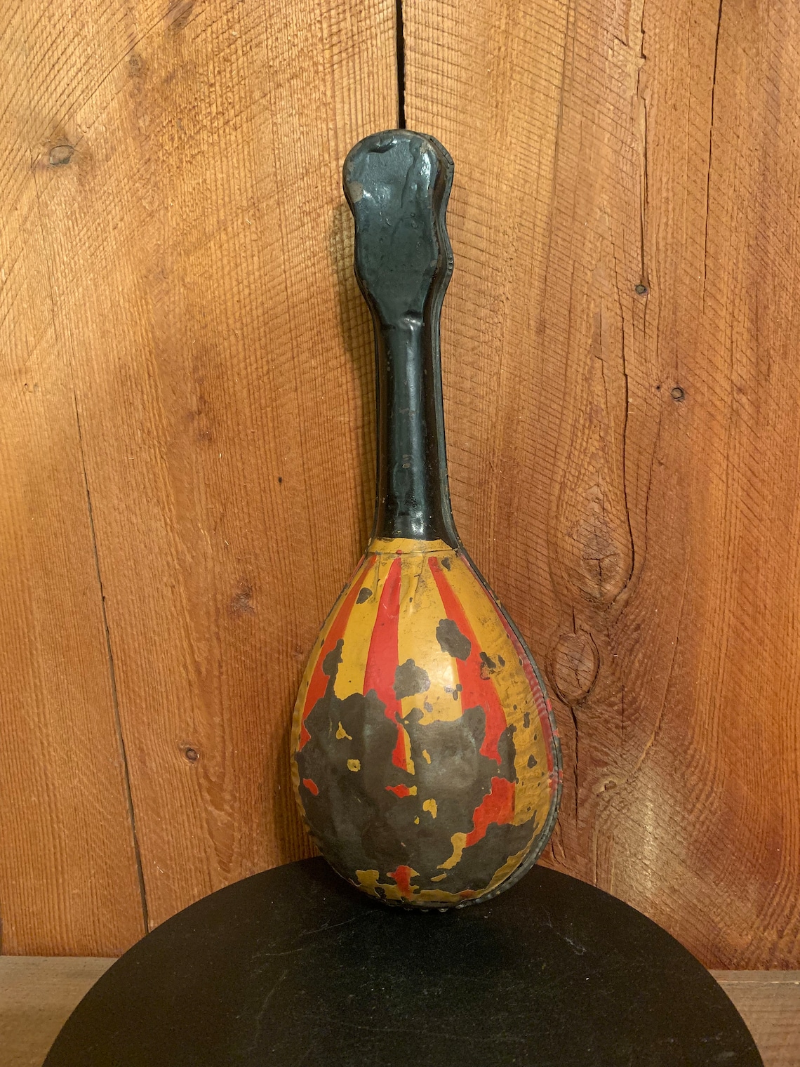 Vintage Painted Kids Tin Mandolin Rustic Metal Kids Toy Four String ...