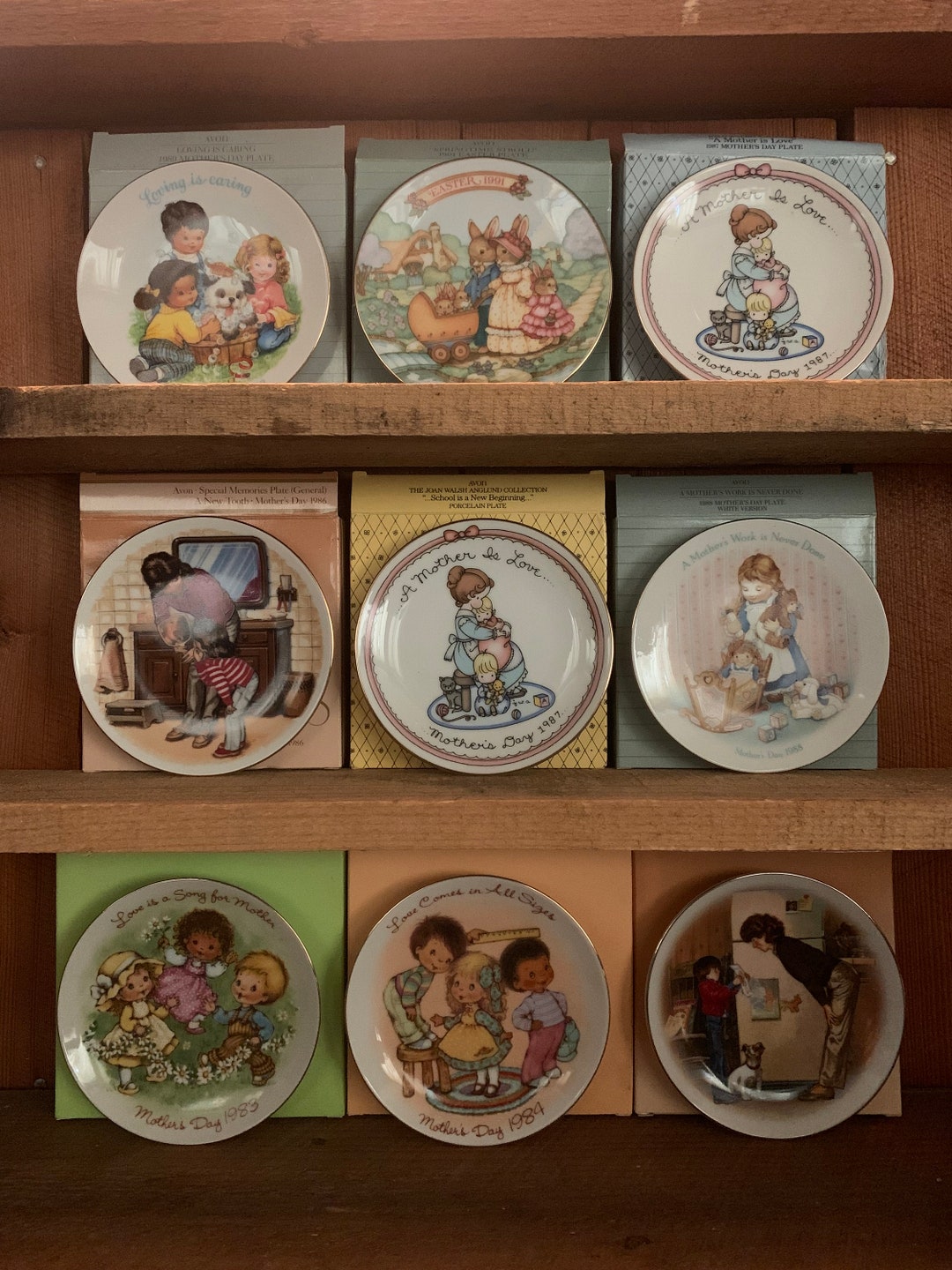Vintage 8 Porcelain Avon Mothers Day Plates 1 Easter New in the Box ...