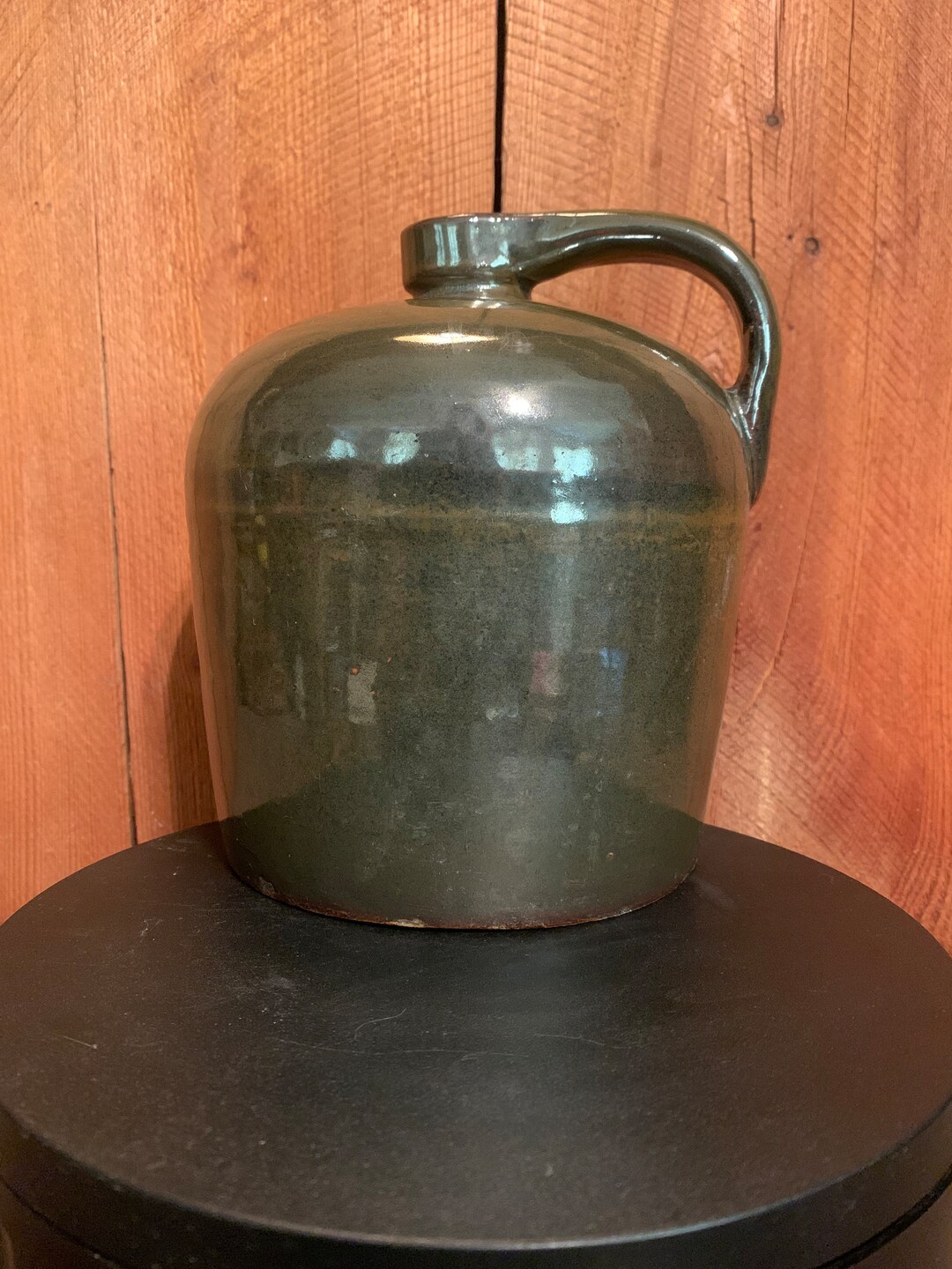 Vintage Brown Stoneware Jug | Primitive Crock Jug | Brown Glazed ...