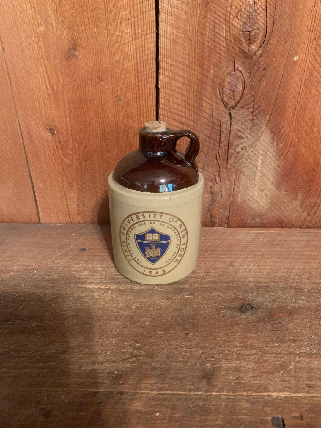 Vintage 1948 University of New York Stoneware Whiskey Jug | Medium Size ...