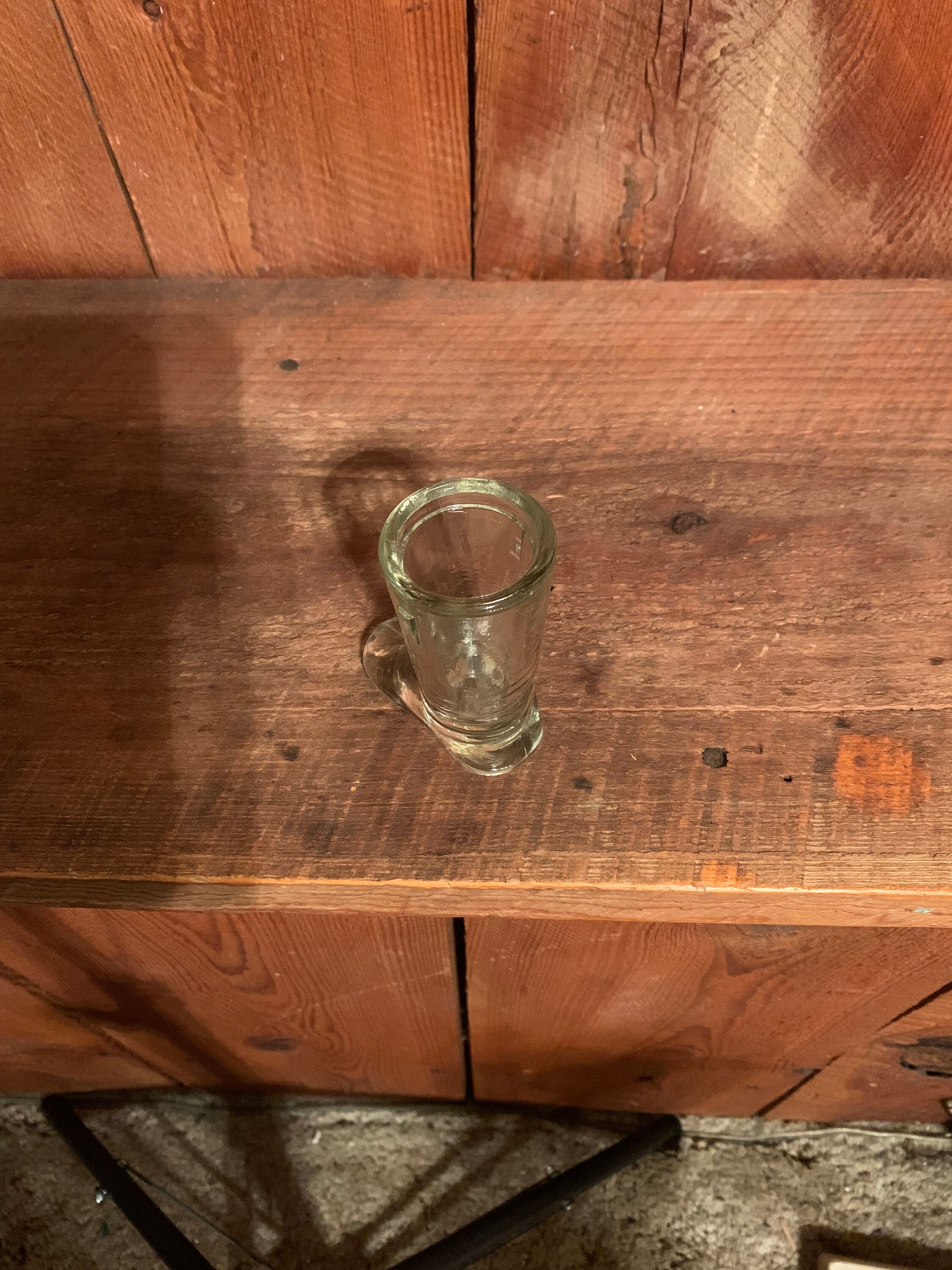 Vintage Small Clear Glass Boot Holds One Ounce of Liquid Unique Shot ...