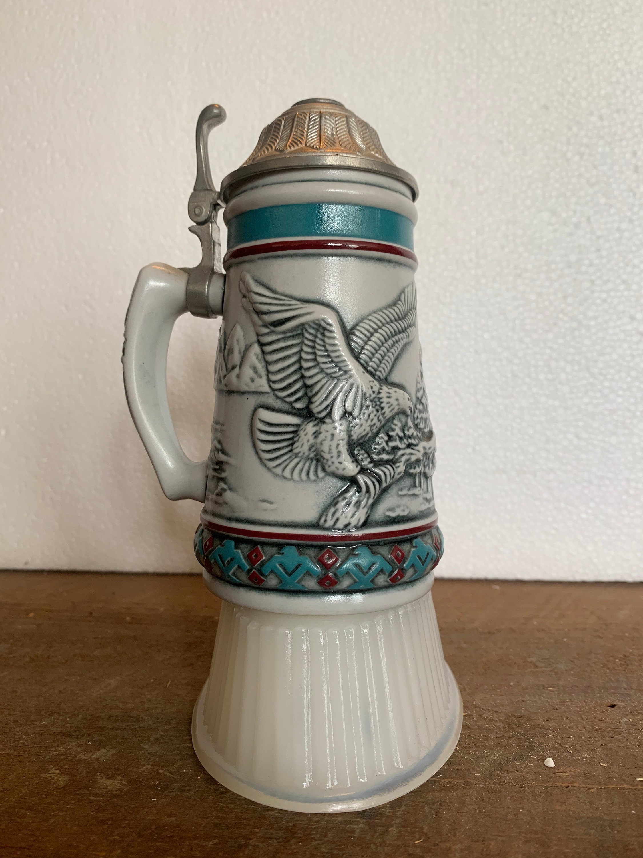 Vintage Ceramic Endangered Species Avon Steins | Small Lidded Mugs ...