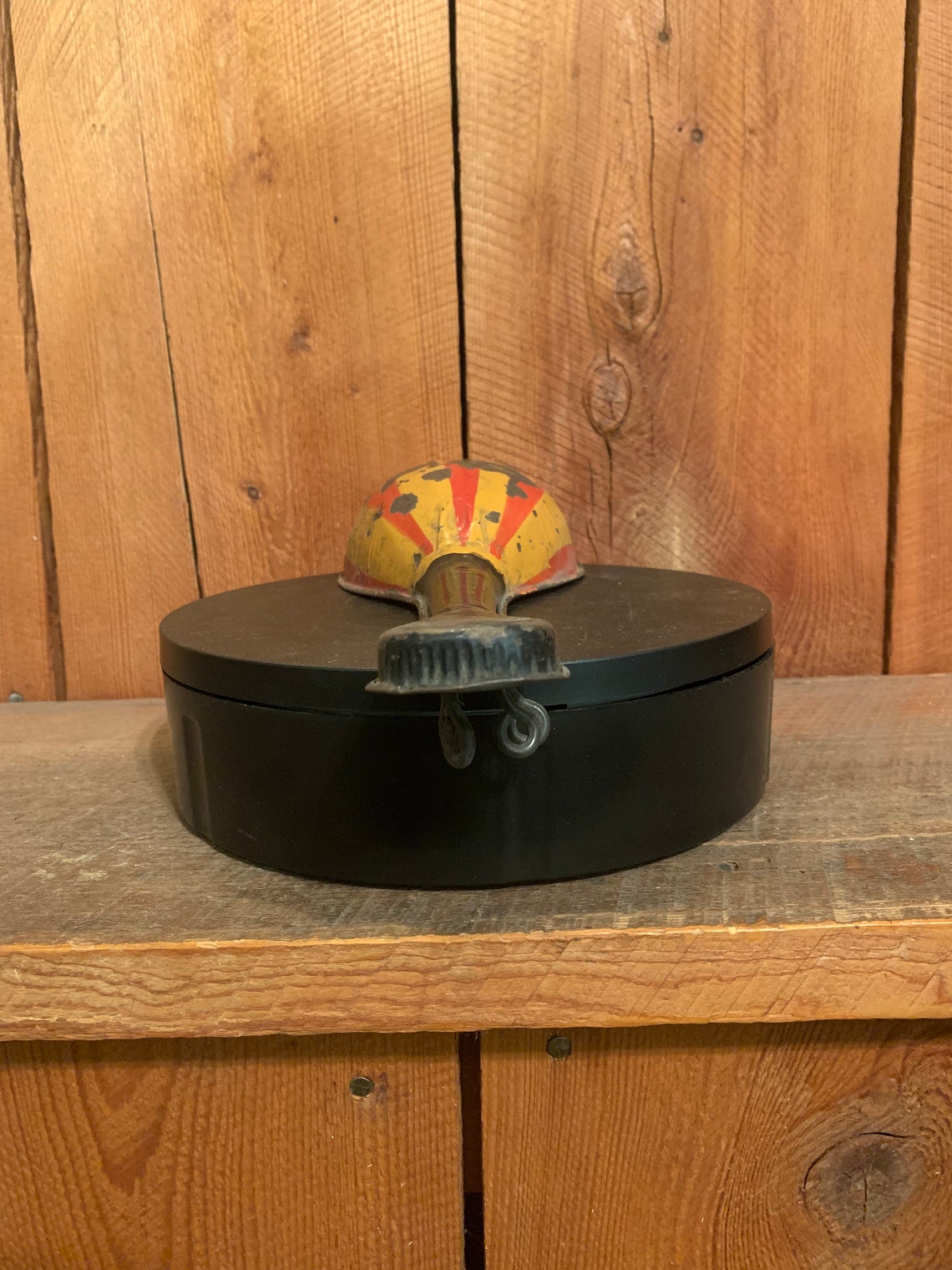 Vintage Painted Kids Tin Mandolin Rustic Metal Kids Toy Four String ...