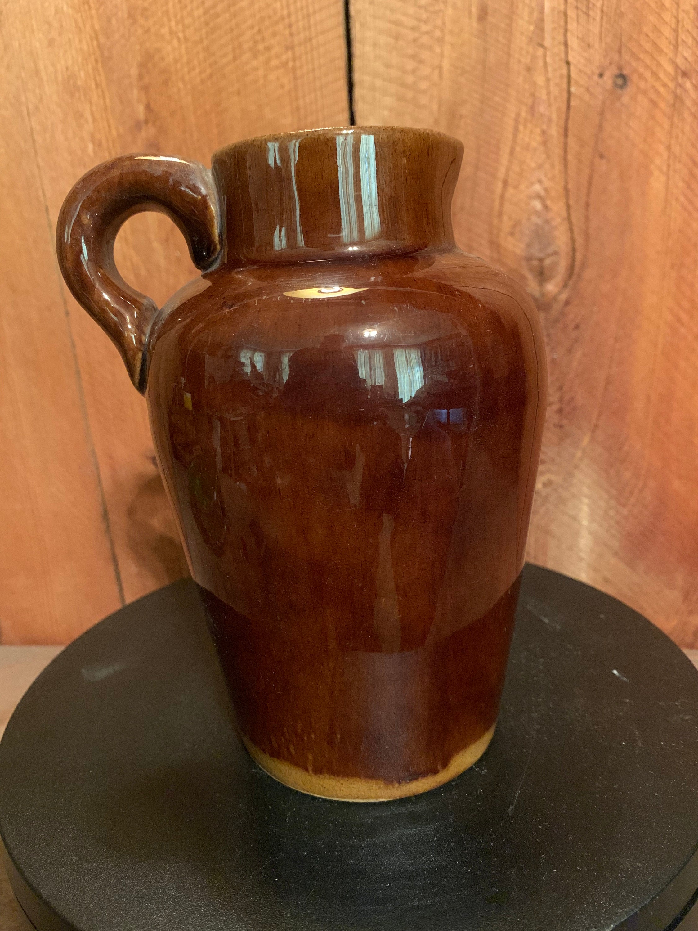 Vintage Stone Ware Pitcher | Rustic Brown Pitcher Jug | Clay Stoneware ...