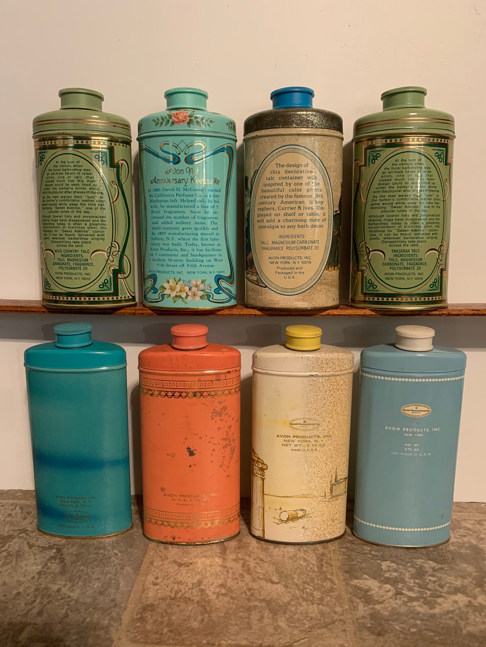Vintage Avon Talc Tins 1970s Avon Talcum Powder Tins Some With and Some ...