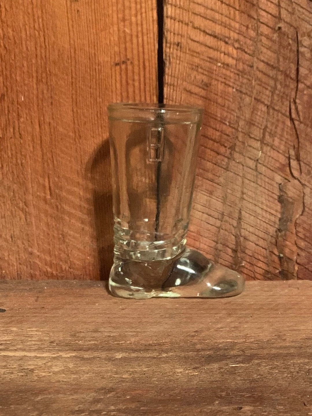 Vintage Small Clear Glass Boot Holds One Ounce of Liquid Unique Shot ...