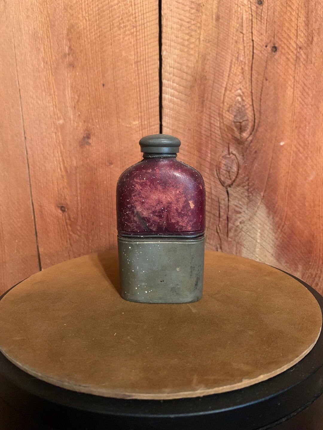 Antique Late 1800s Flask / Civil War Era Hip Flask / Molded Glass ...