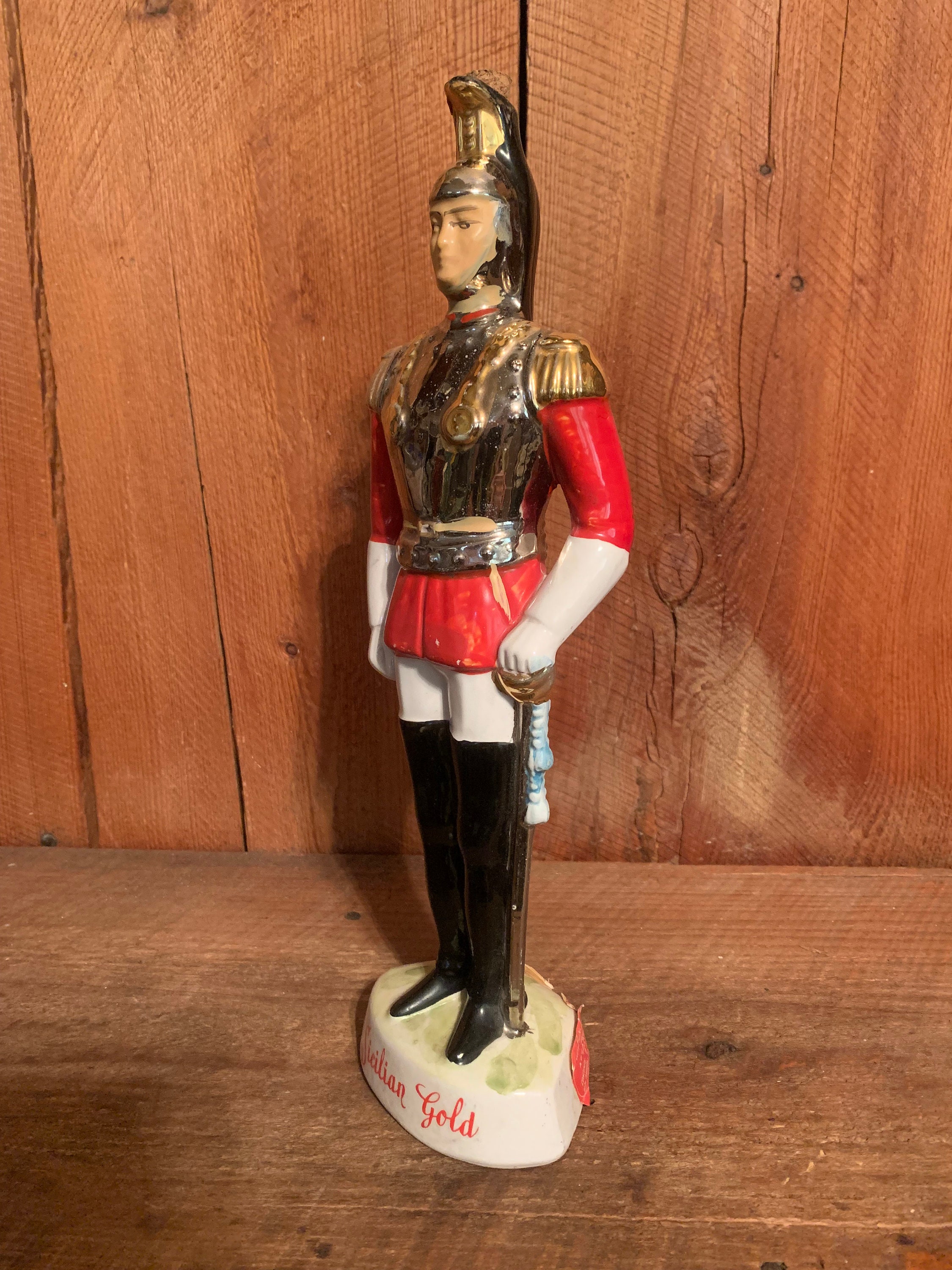 Vintage Sicilian Gold Italian Royal Guard Figurine Wine Bottle ...