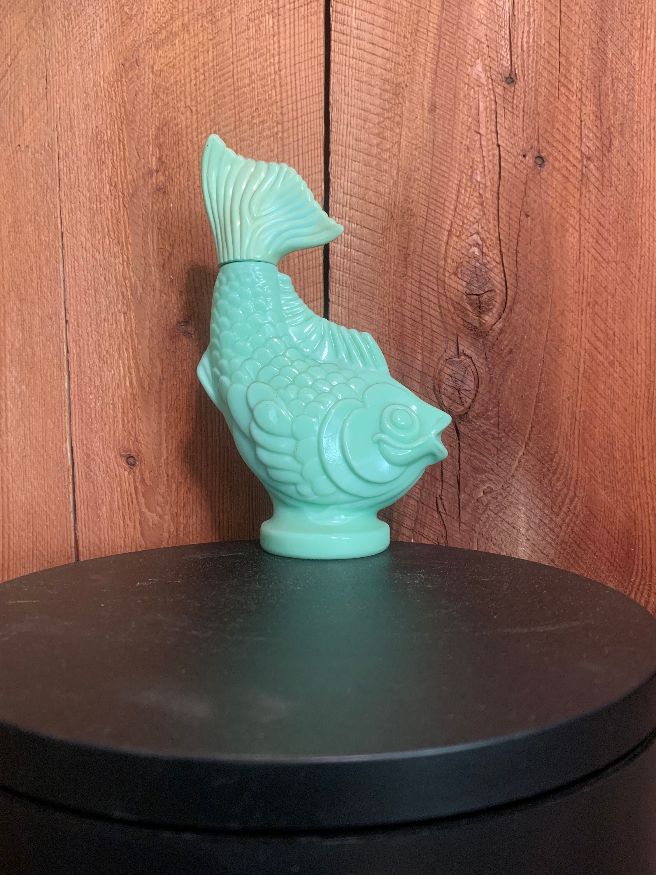 Vintage Avon Milk Glass Green Cologne Bottle | Koi Fish Perfume Bottle ...