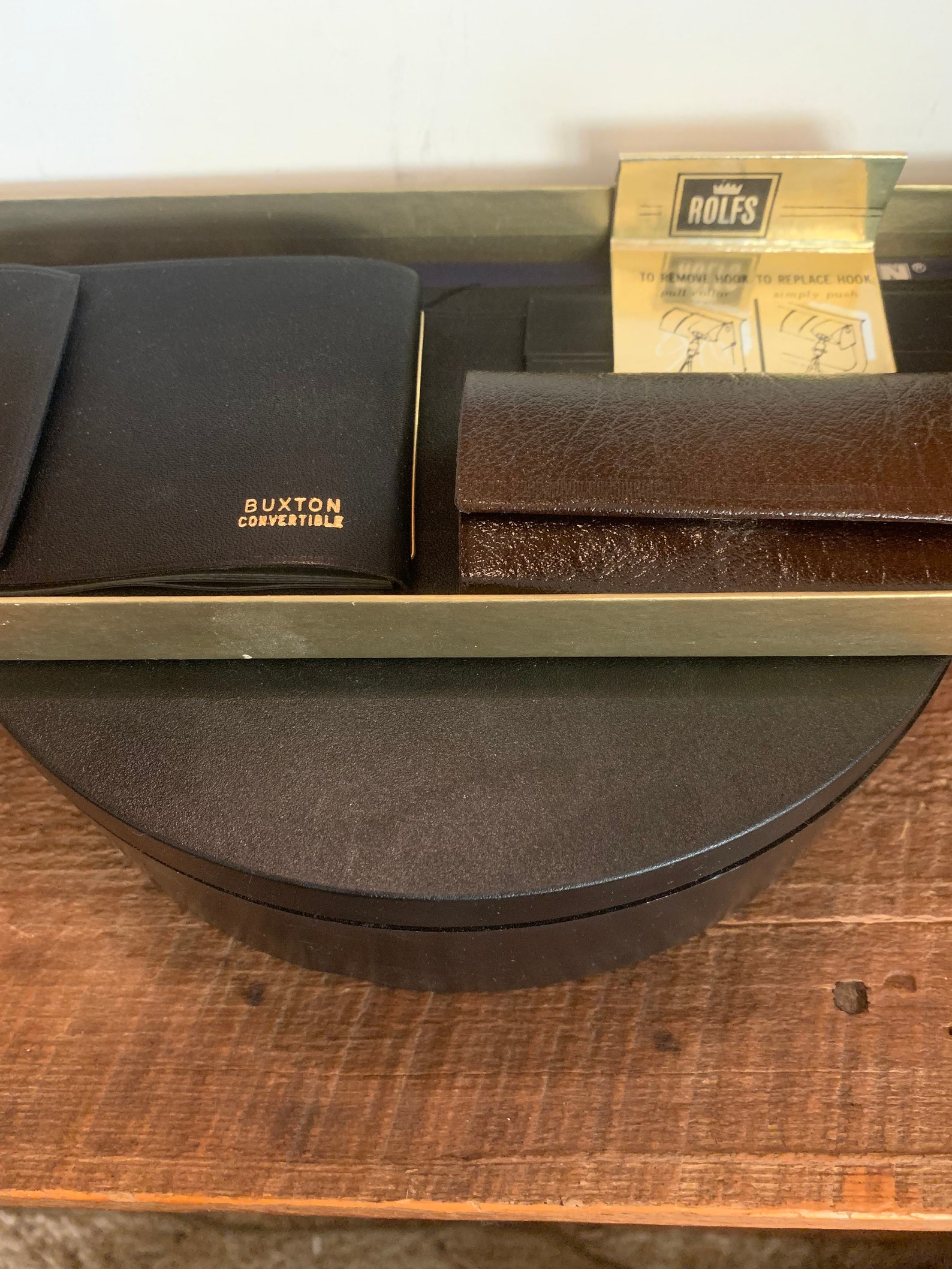Vintage Black Buxton Convertible Wallet & Brown Rolfs Key Kaddy ...