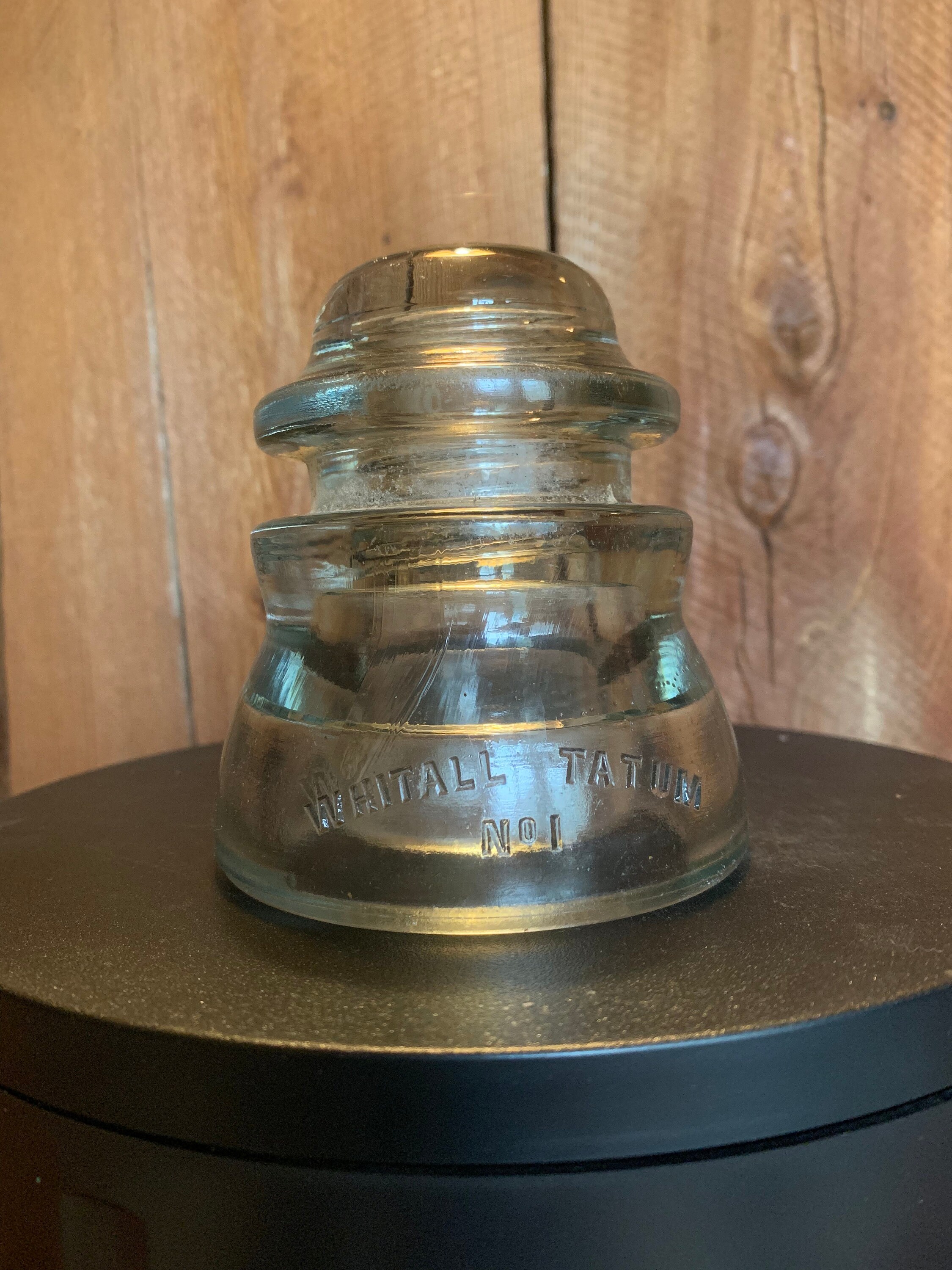 Vintage Whitall Tatum 1940s Clear Glass Insulator | Clear Insulator ...