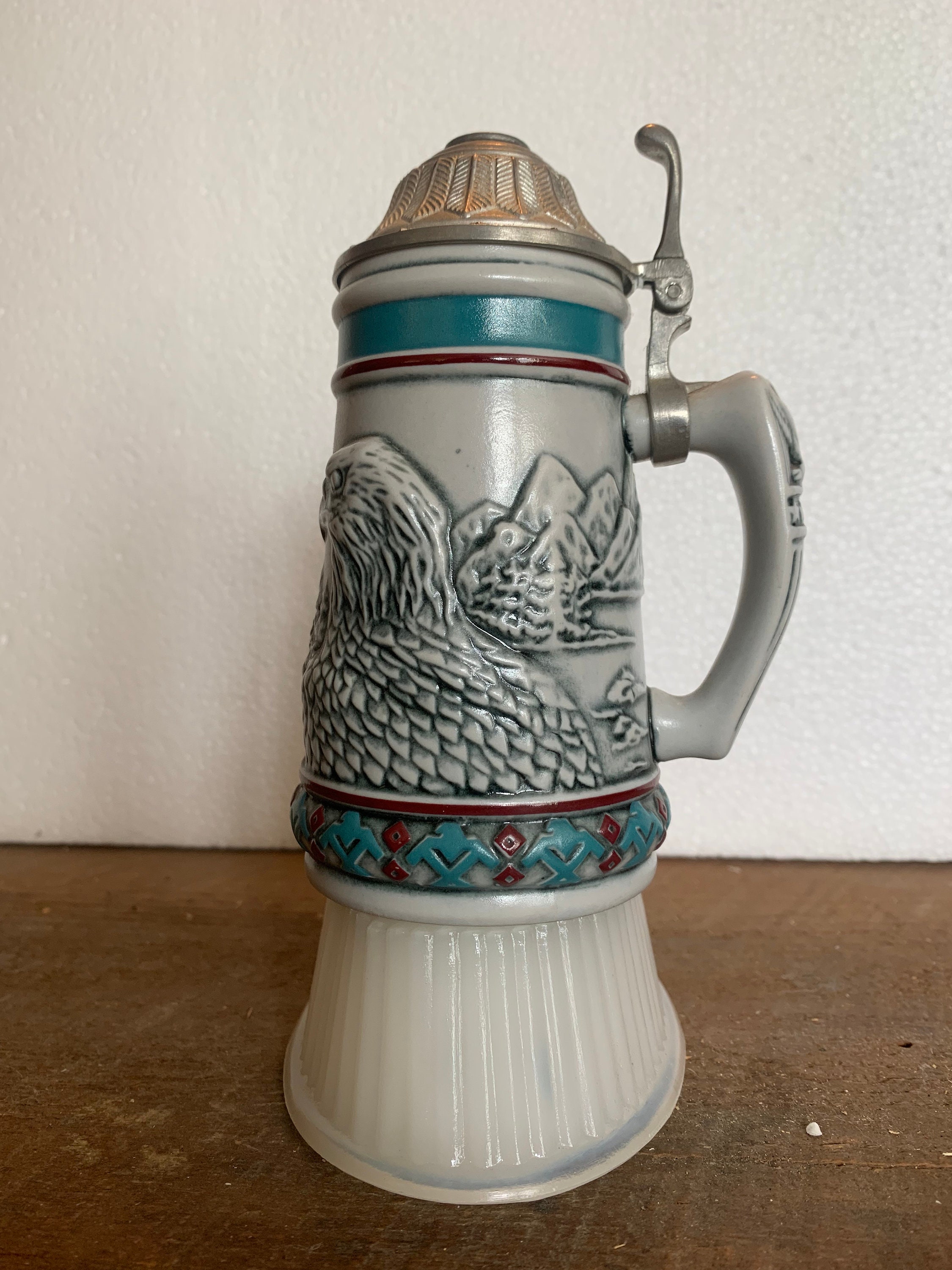 Vintage Ceramic Endangered Species Avon Steins | Small Lidded Mugs ...