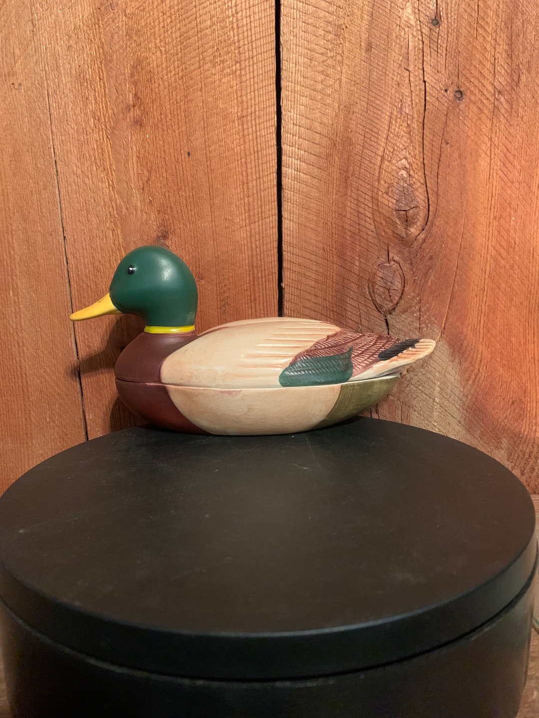 Vintage Avon Ceramic Mallard Duck Two Piece Mallard Trinket Box Mallard ...