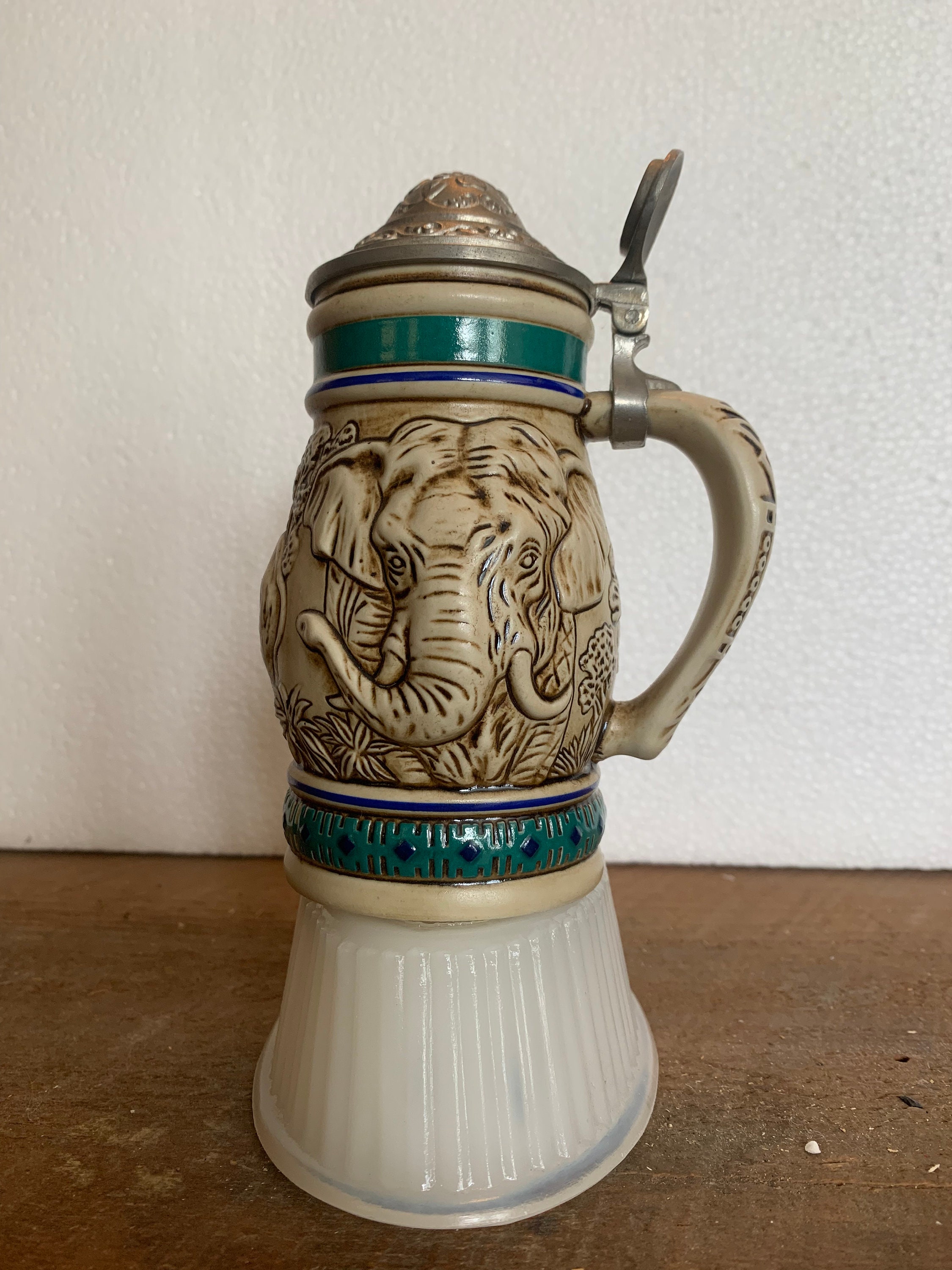 Vintage Ceramic Endangered Species Avon Steins | Small Lidded Mugs ...