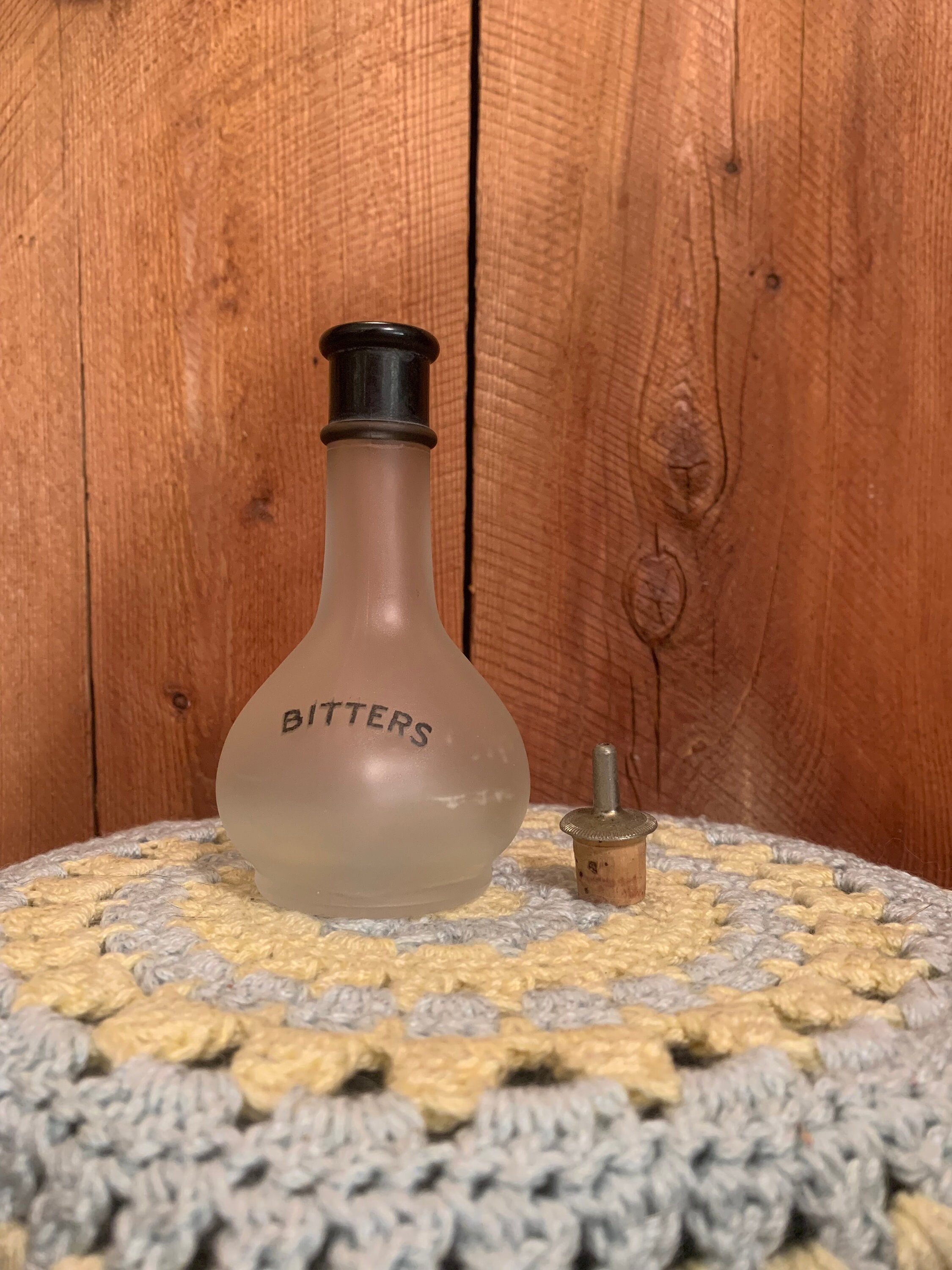 Vintage Frosted Bitters Bottle | 1940s Bottle With Original Dasher ...