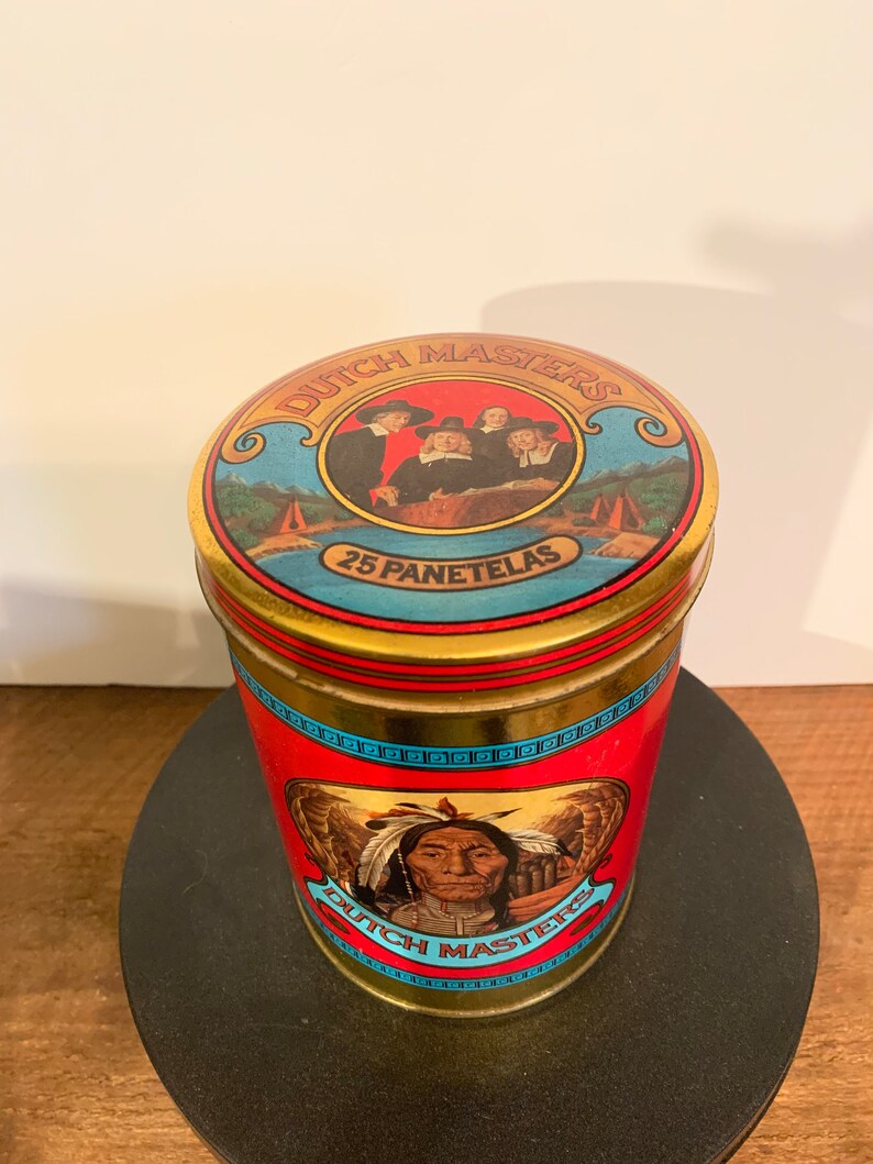 Vintage Dutch Masters Cigar Tin 25 Panetela Can Steel Can With Picture ...