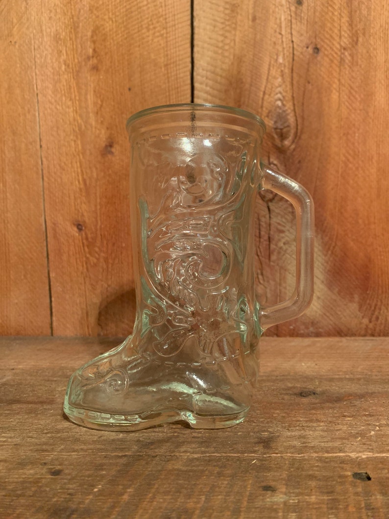 Vintage Libbey Canada Clear Glass Cowboy Boot Beer Mug | 1970s Era ...