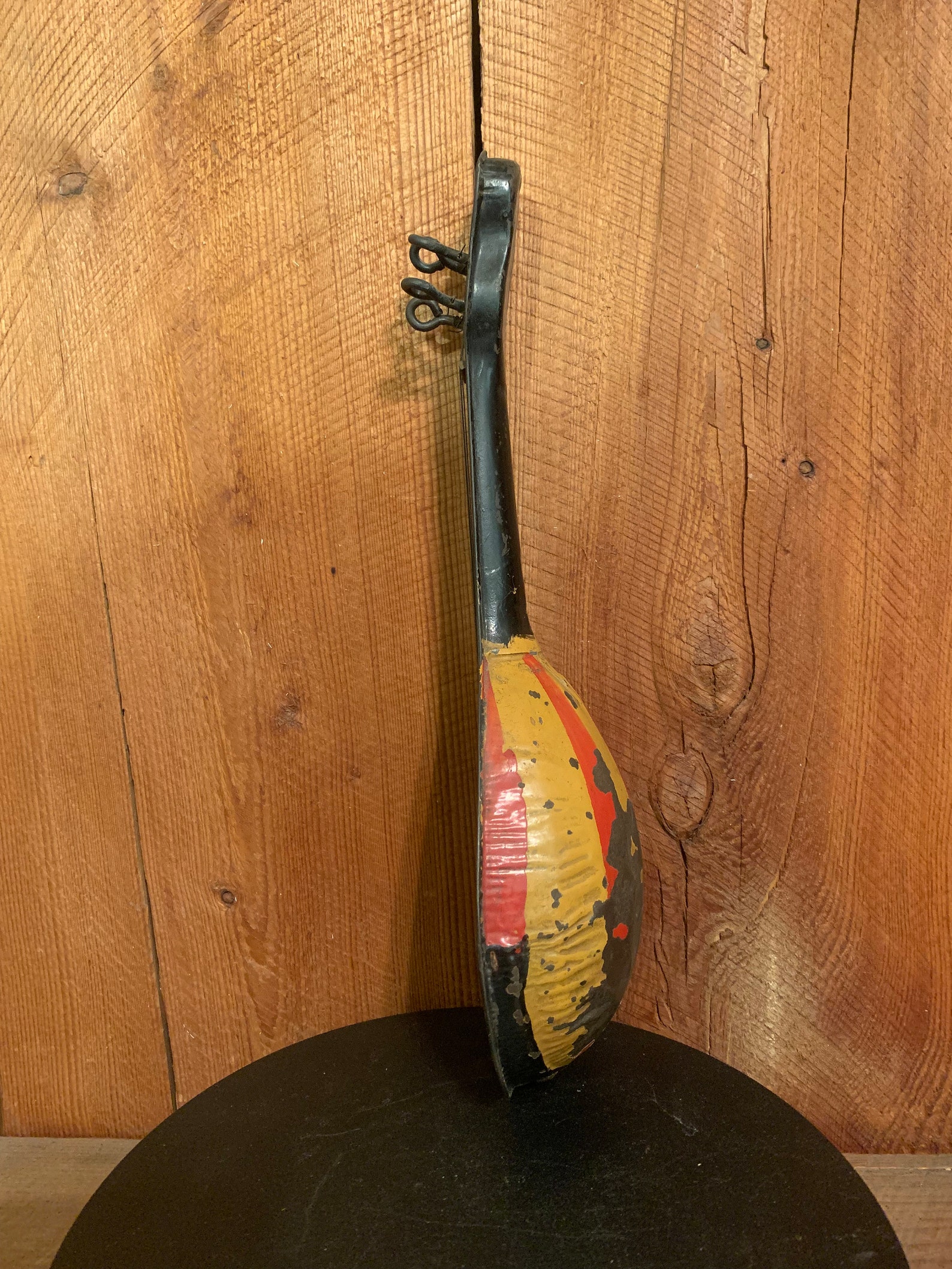 Vintage Painted Kids Tin Mandolin Rustic Metal Kids Toy Four String ...