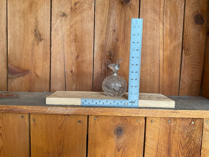 Vintage Art Deco Clear Glass Perfume Bottle Wave Design With Fish ...