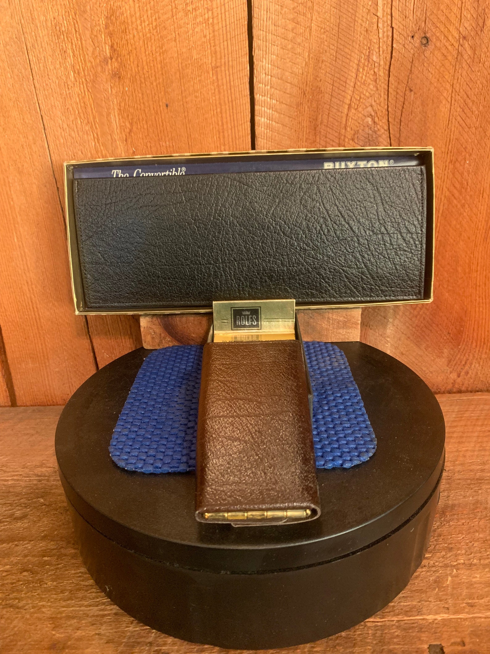 Vintage Black Buxton Convertible Wallet & Brown Rolfs Key Kaddy ...