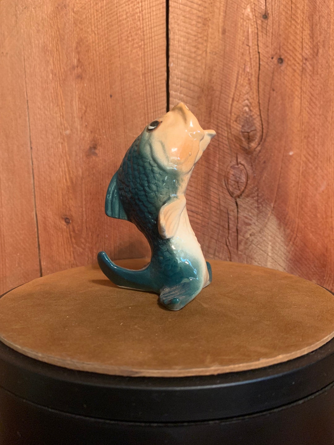Vintage Small Large Mouth Bass Fish Vase | Ceramic Fish Standing on Its ...