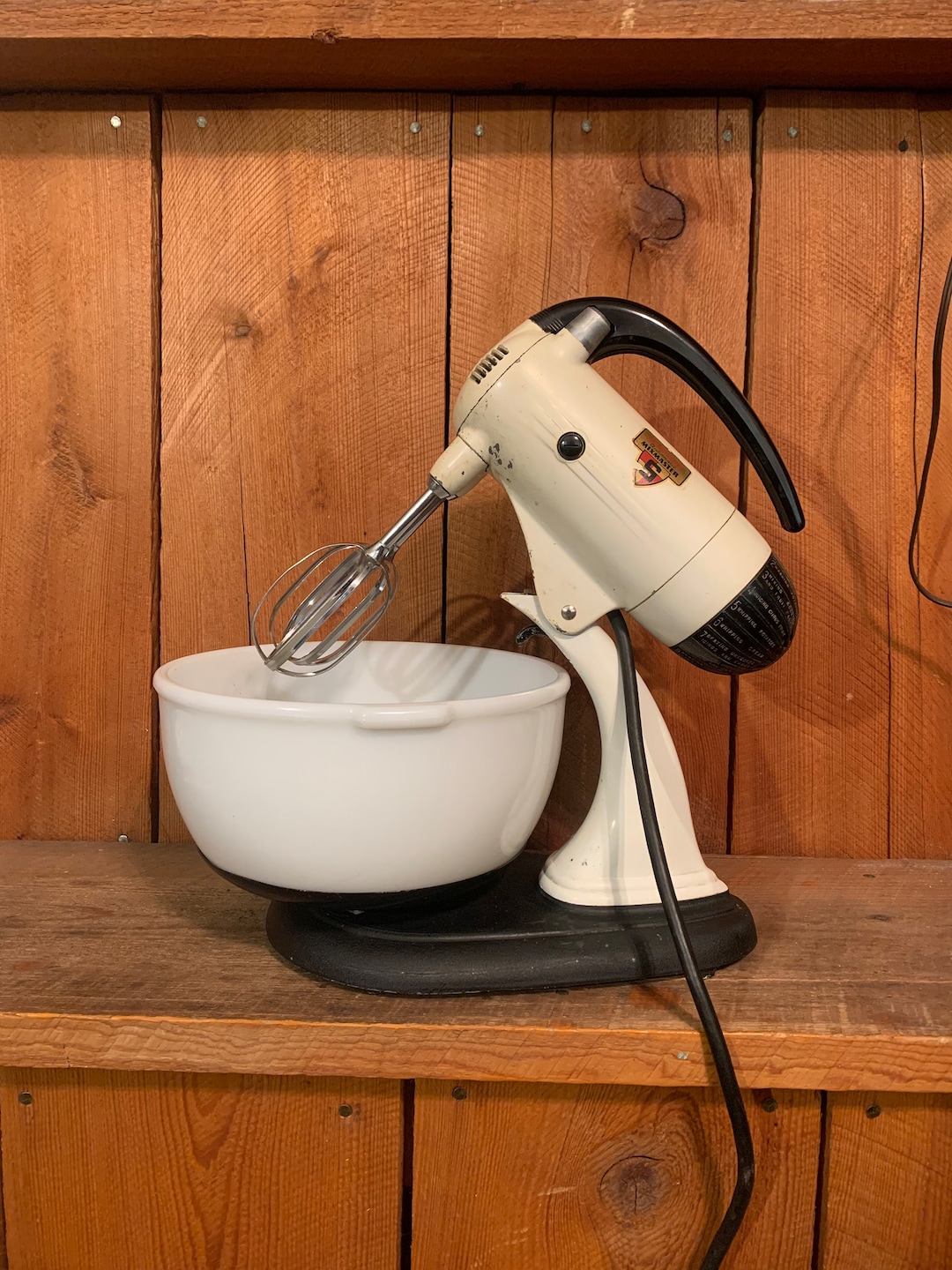 Vintage Sunbeam Automatic Mixmaster | Mixer With Large Milk Glass ...