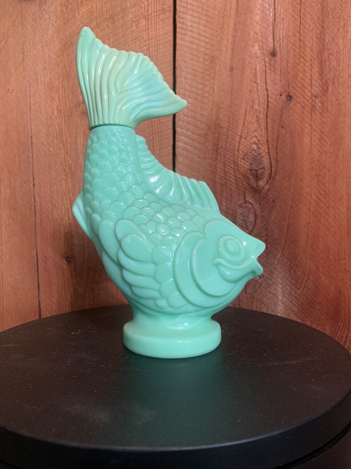 Vintage Avon Milk Glass Green Cologne Bottle | Koi Fish Perfume Bottle ...