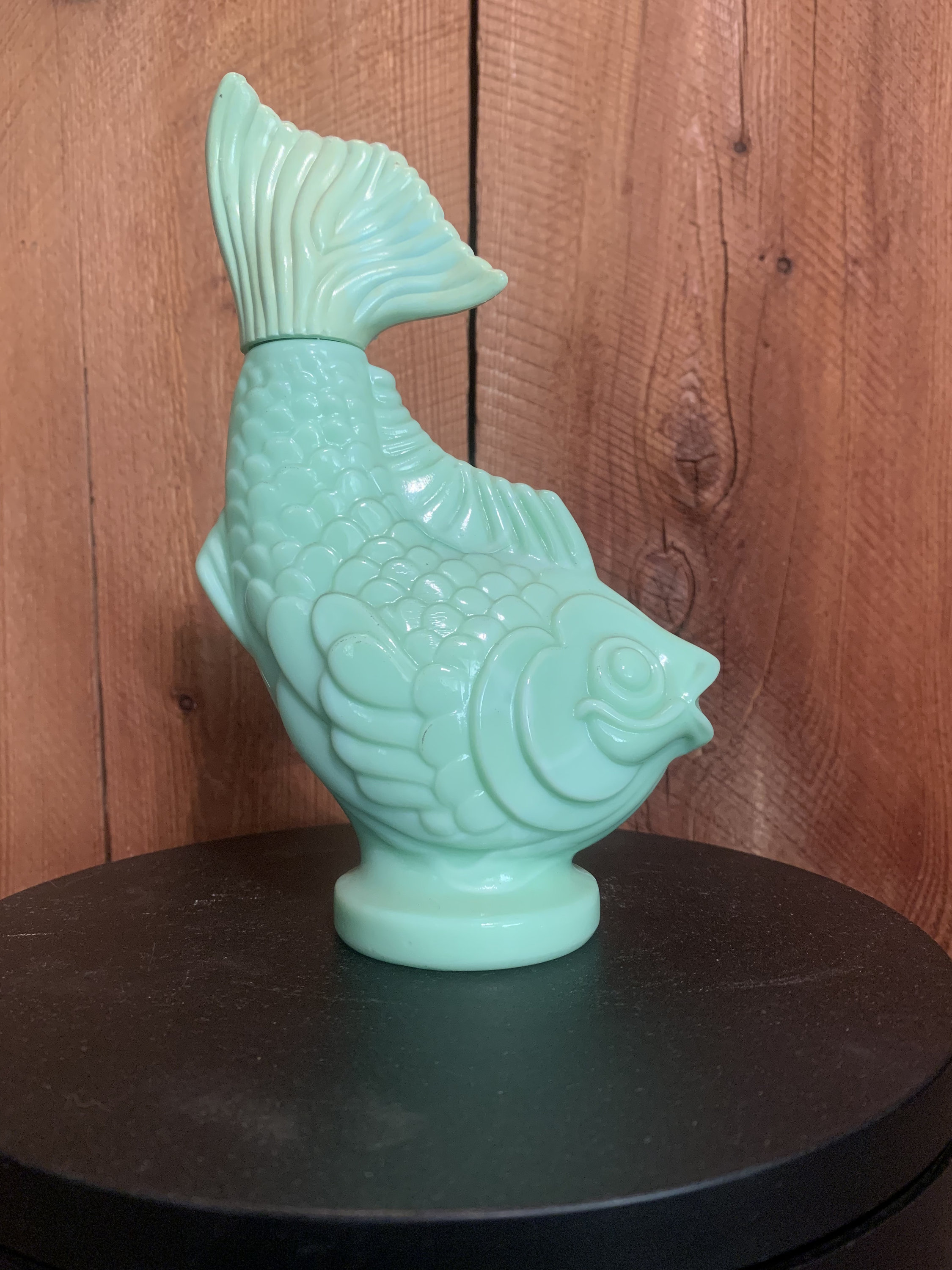 Vintage Avon Milk Glass Green Cologne Bottle | Koi Fish Perfume Bottle ...