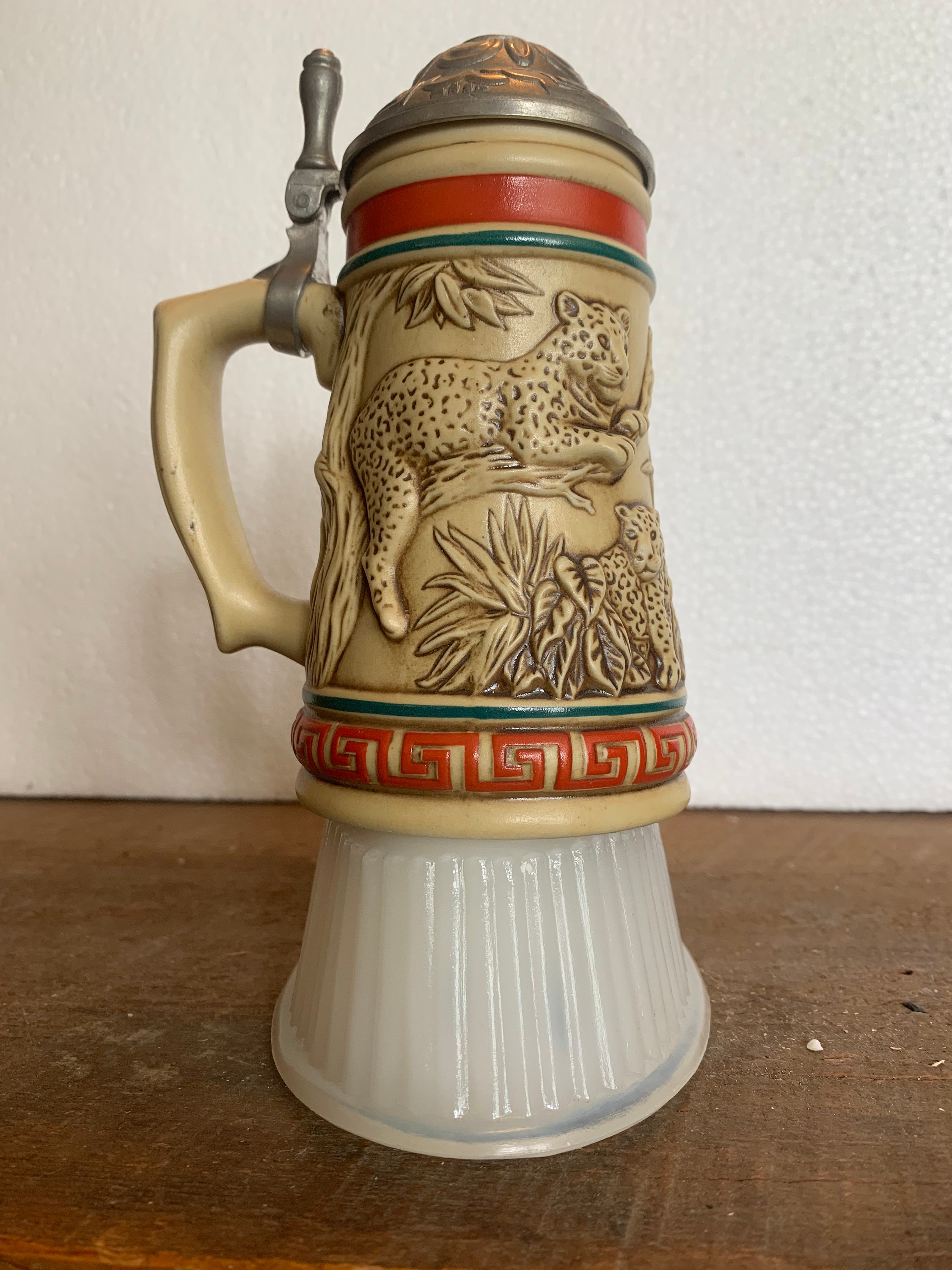 Vintage Ceramic Endangered Species Avon Steins | Small Lidded Mugs ...